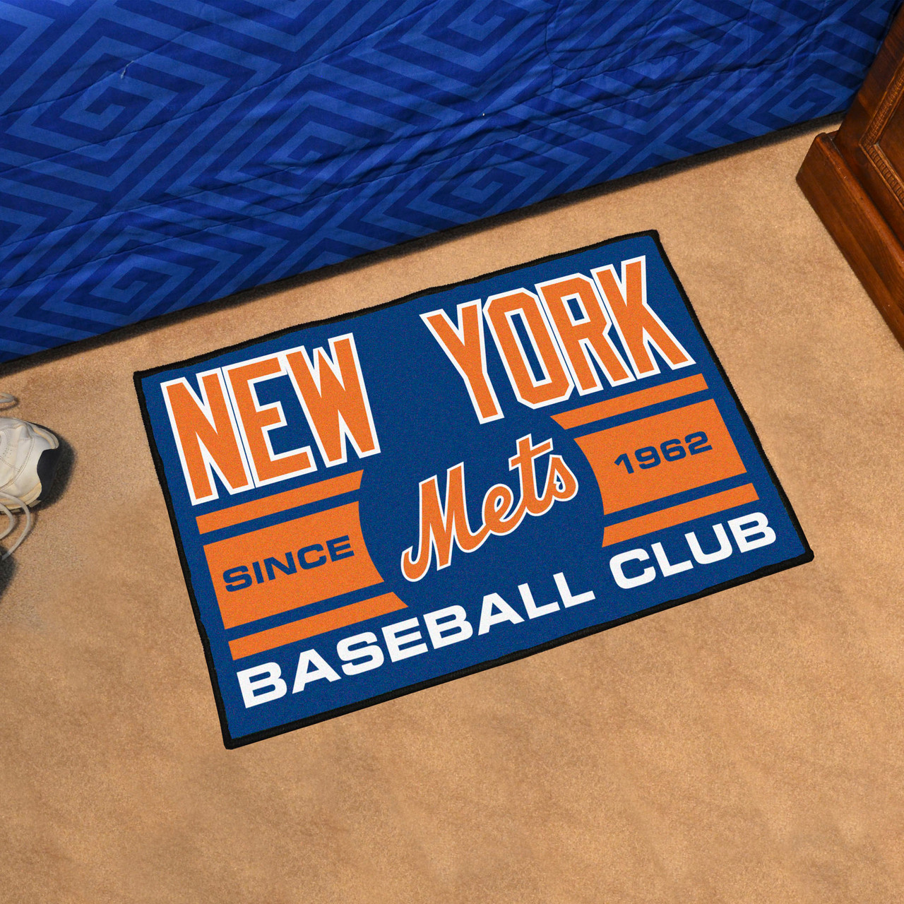 1.5' x 2.5' MLB New York Mets Rectangular Mat Rug | Christmas Central