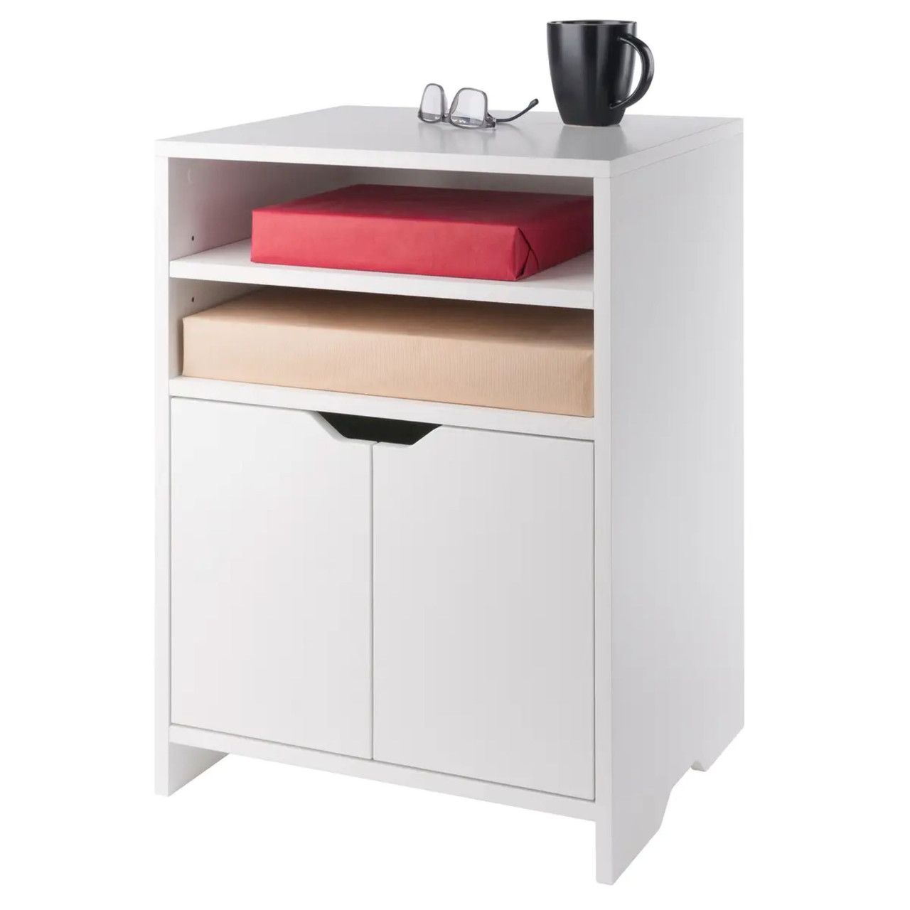 Open Shelf Storage Cabinet - 26.25" - White | Christmas Central