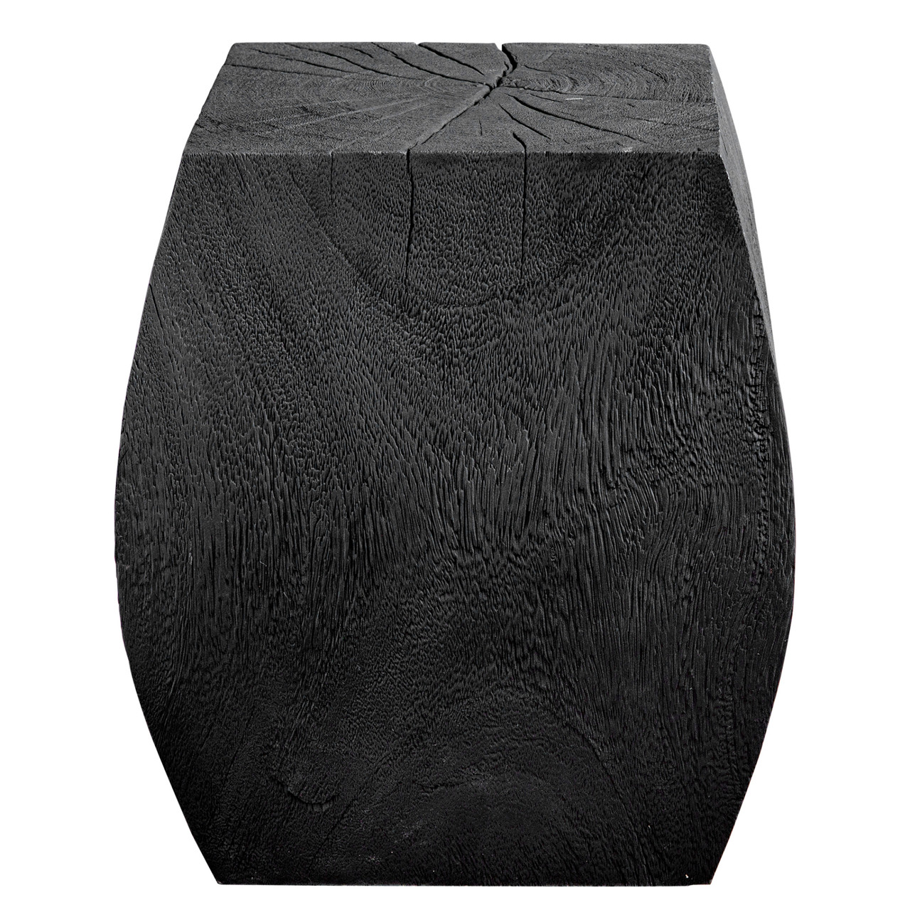 Grove Wooden Accent Stool - 17" - Rustic Black | Christmas Central