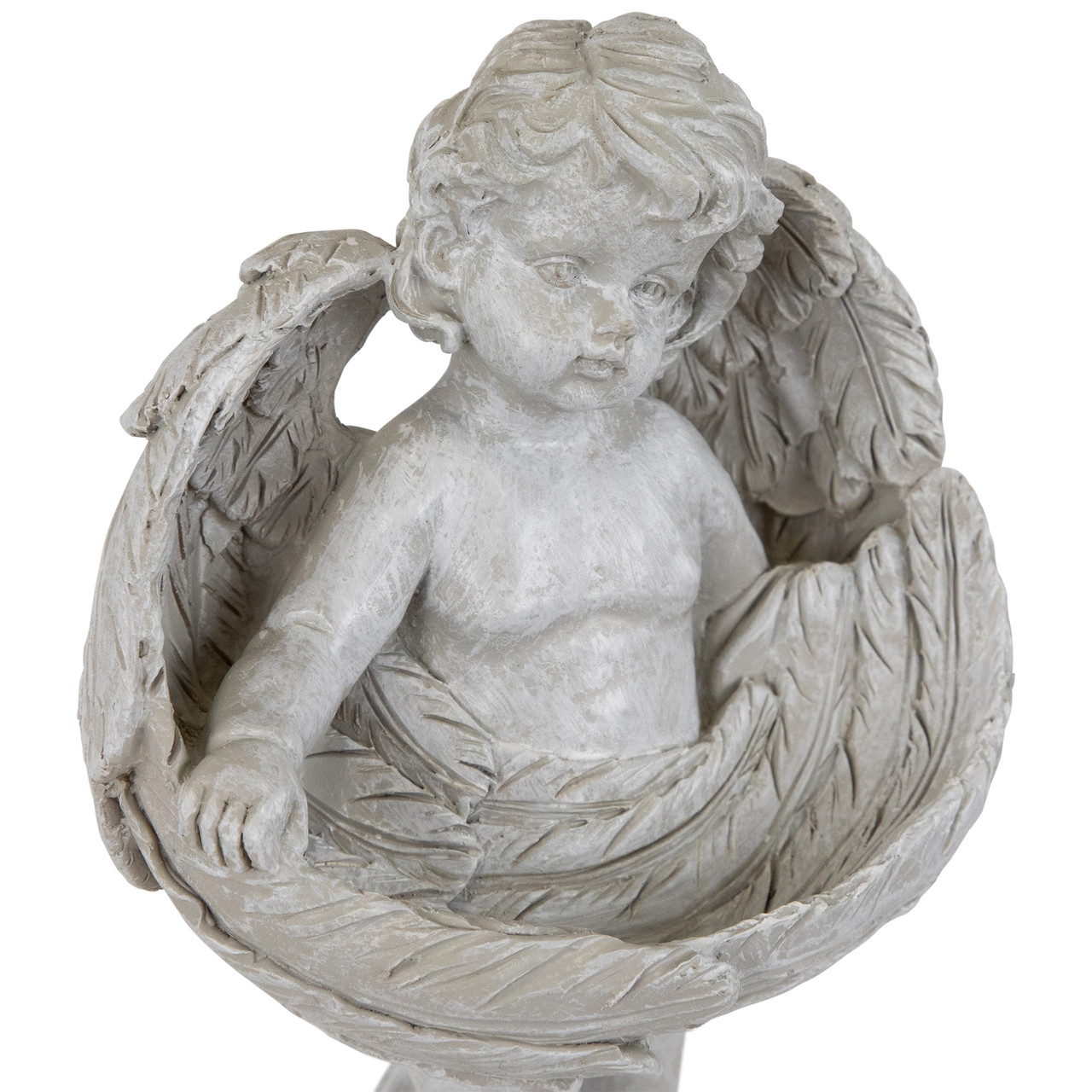 Cherub Wrapped in Wings Outdoor Garden Statue - 8" | Christmas Central