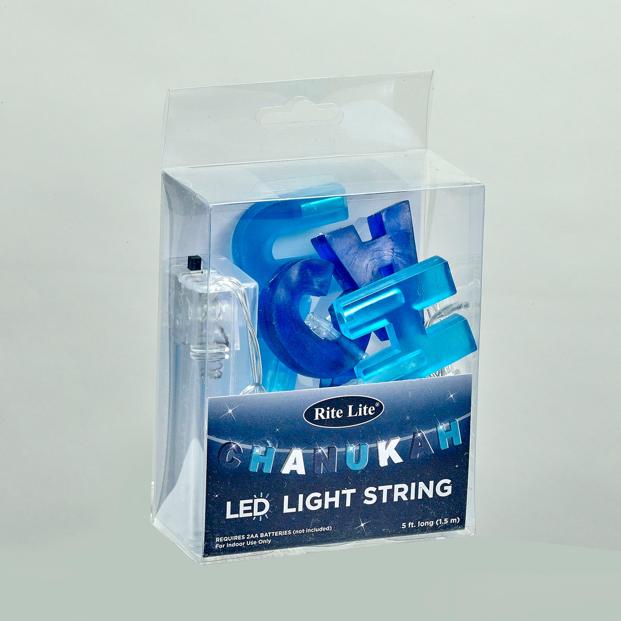 Battery Operated Blue & Clear LED Chanukah Micro String Lights - 5 ft ...