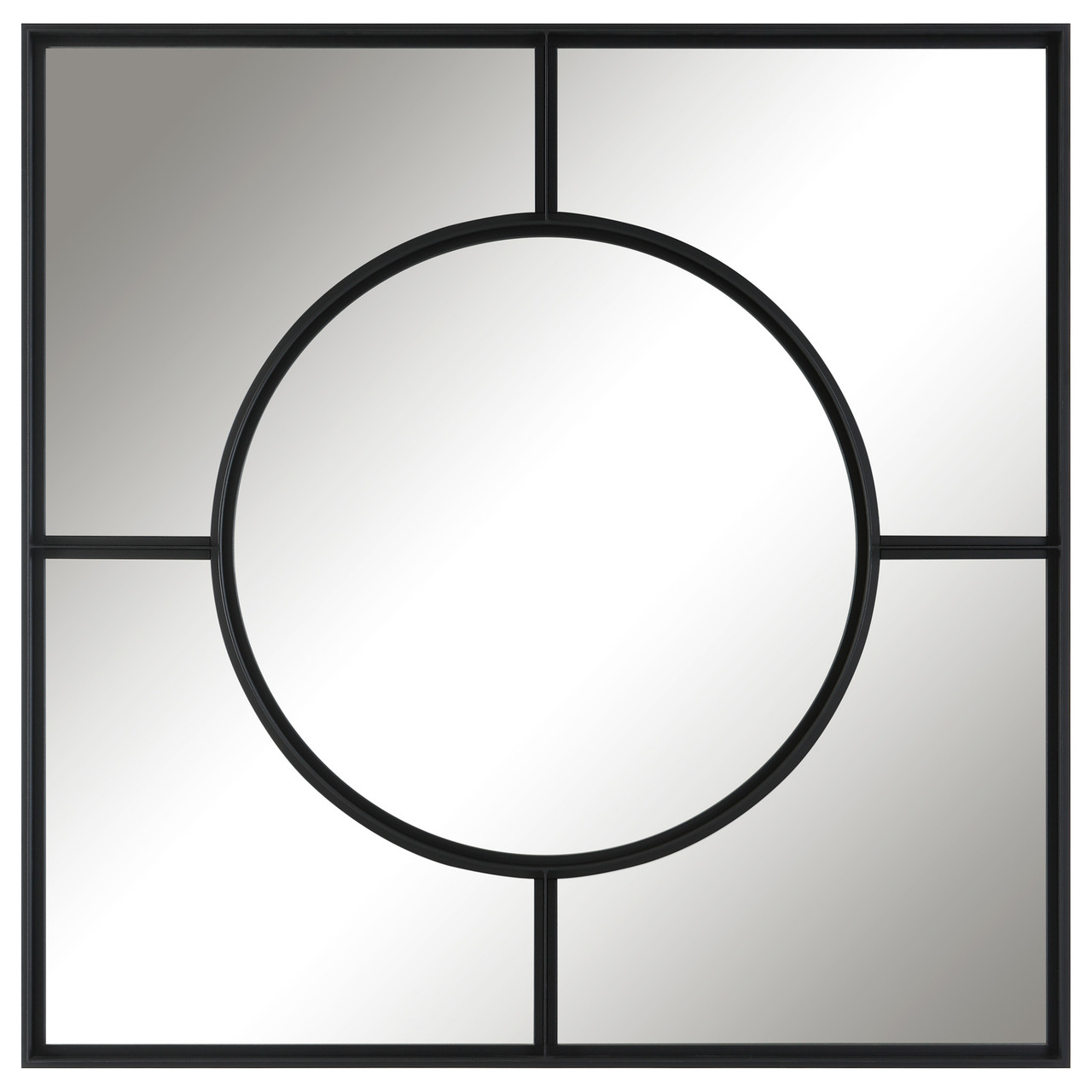 Warehouse Square Window Mirror - 39.5" - Black | Christmas Central