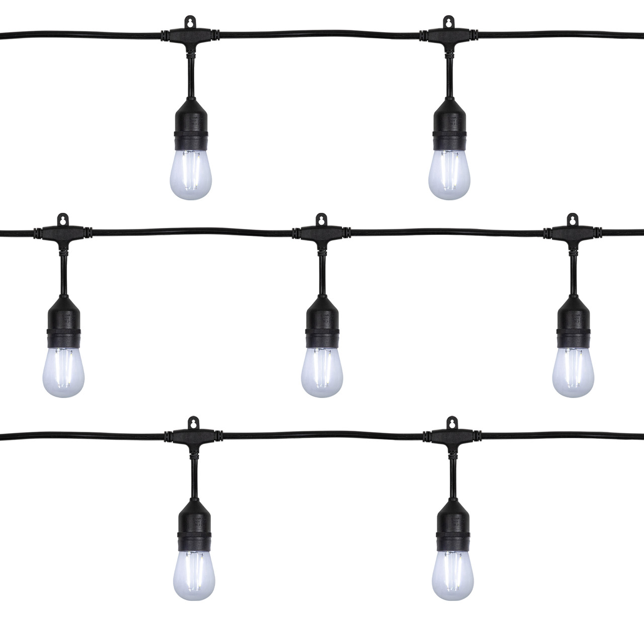 LED S14 Patio String Lights - Clear - 19.25' Black Wire - 20 ct ...
