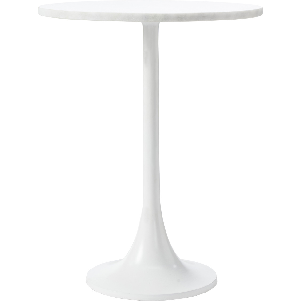 Side Table with Marble Top - 23" - Matte White | Christmas Central