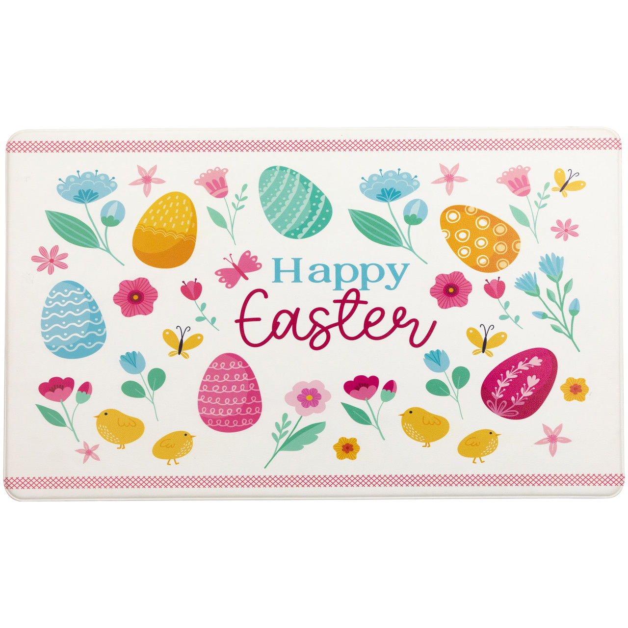 29" Pastel Eggs & Chicks "Happy Easter" Kitchen Comfort Mat | Christmas ...