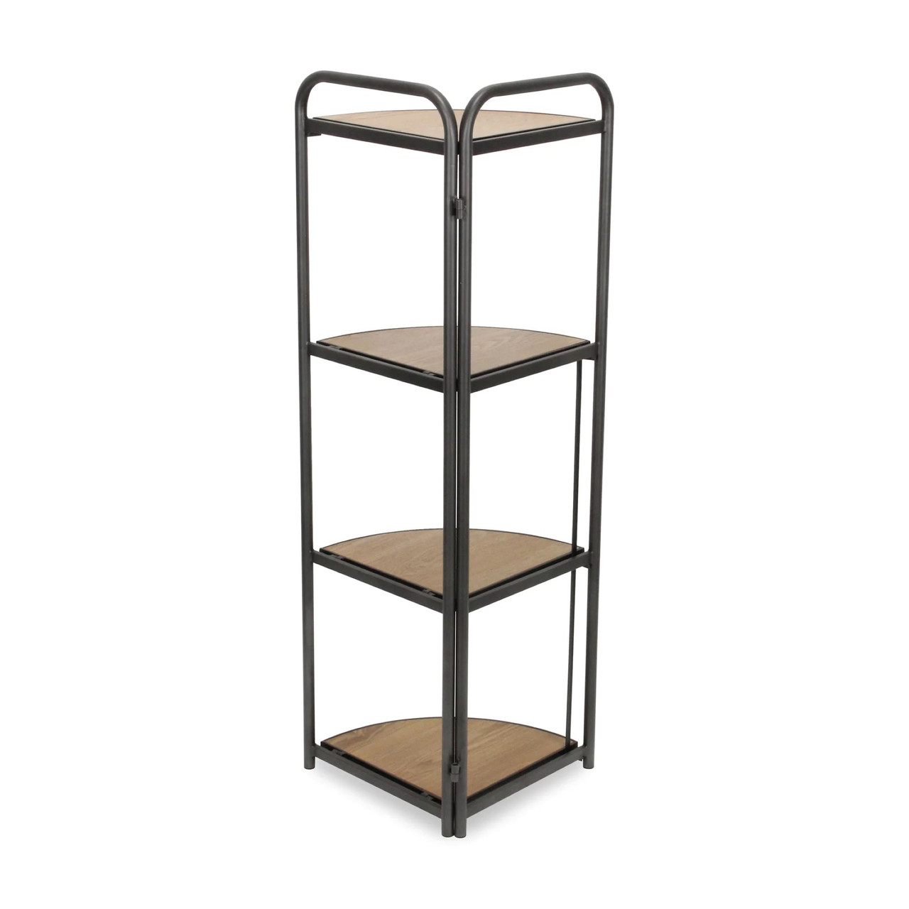 4 Tier Foldable Corner Shelf - 46.5" - Brown & Gray | Christmas Central