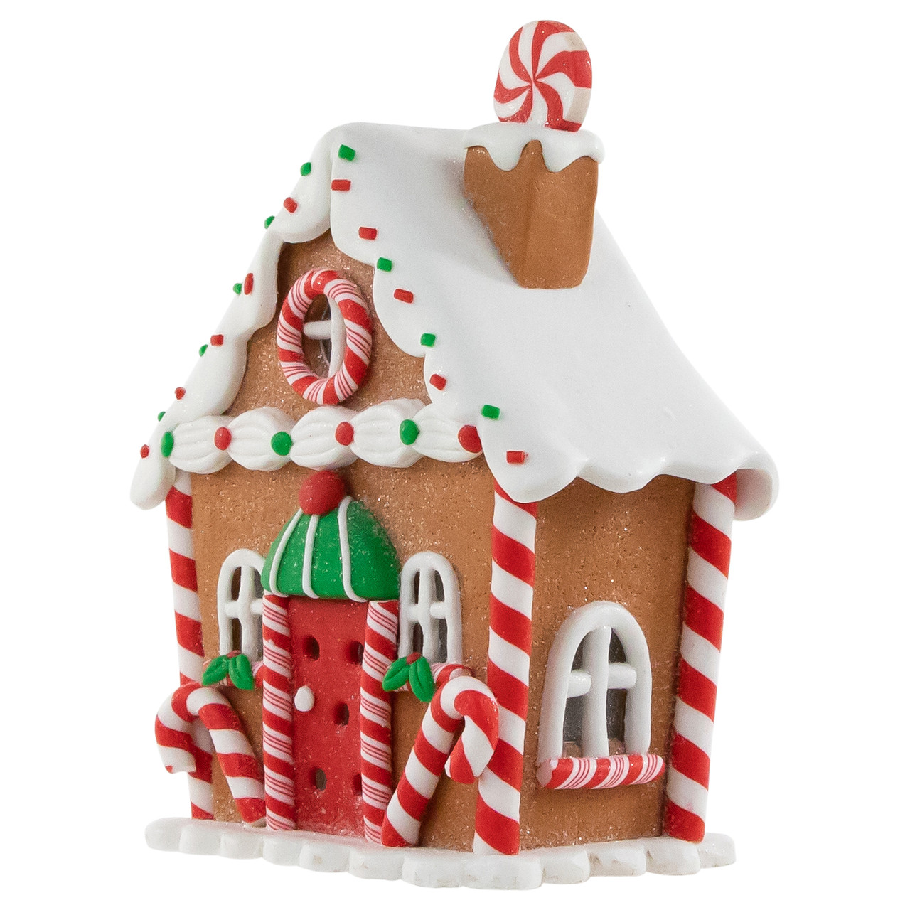 5.25" LED Lighted Gingerbread Candy House Christmas Decoration ...