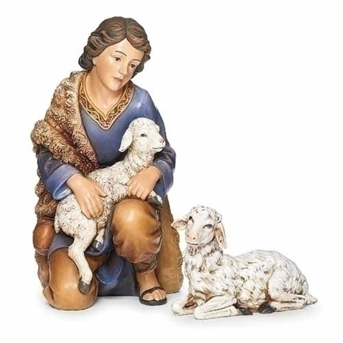 2-Piece Boy Shepherd Nativity Figurines Christmas Tabletop Decors 11.25 ...
