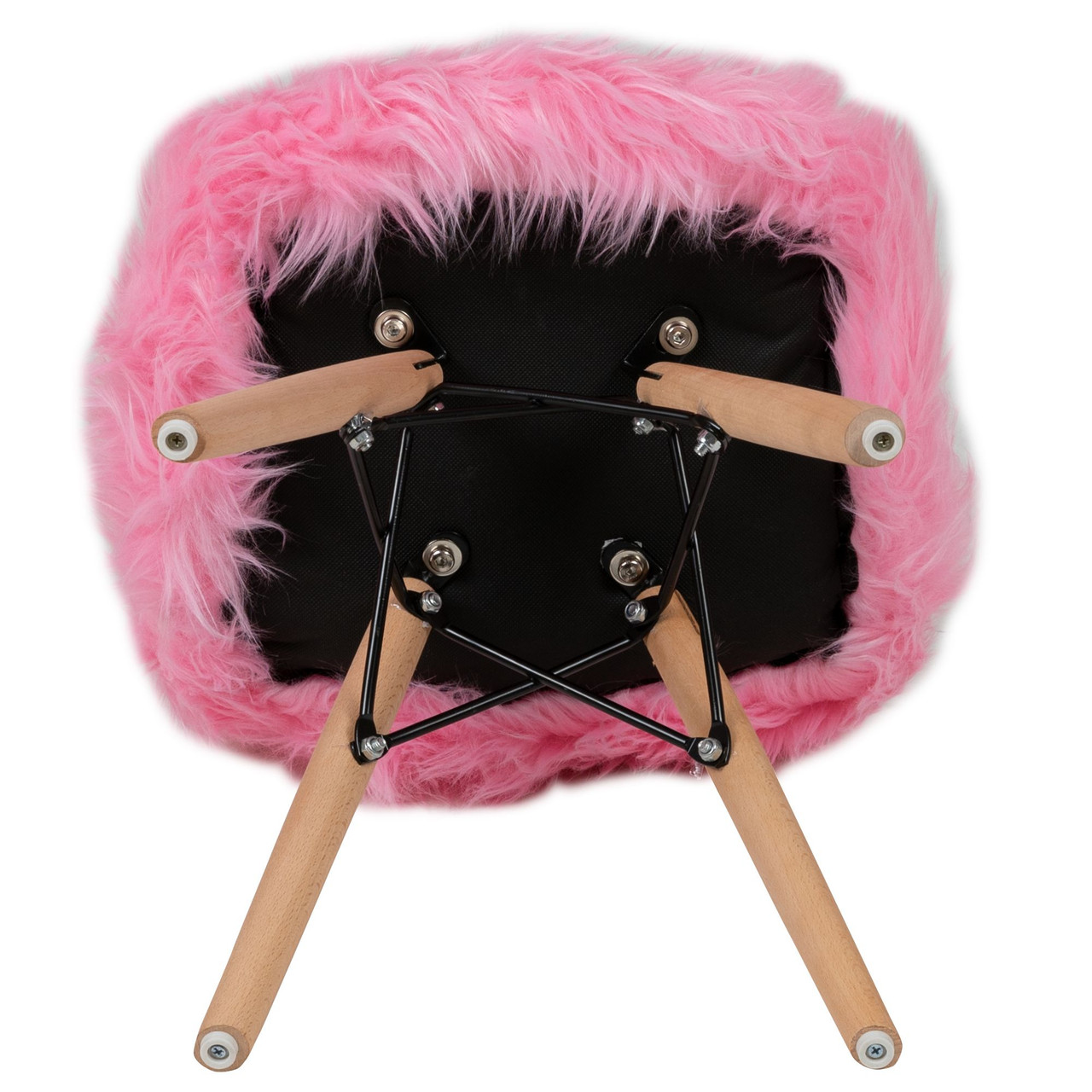 23.5" Pink Upholstery Curved Kids Shaggy Dog Accent Chair | Christmas ...