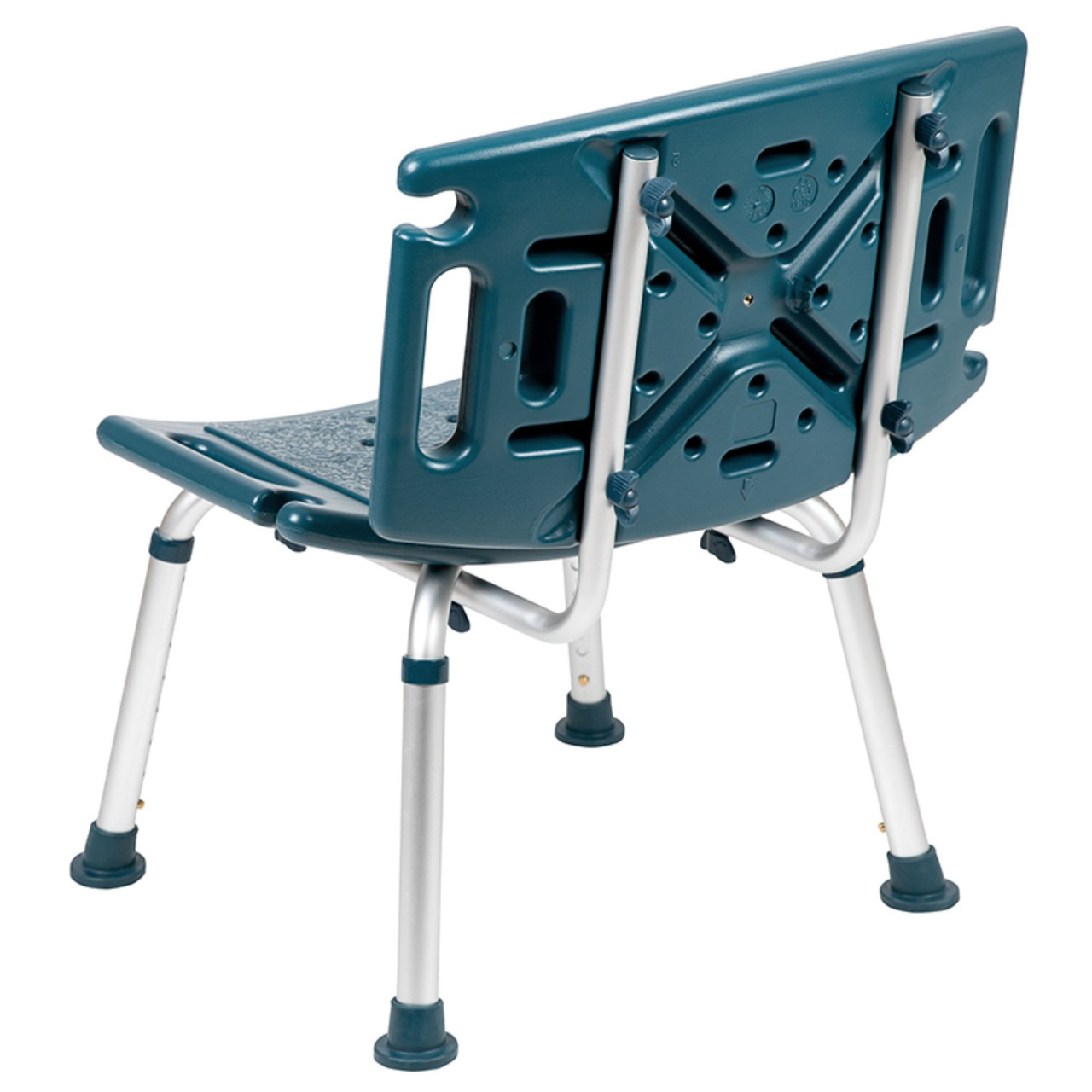 32.25" Navy Blue & Silver Medical Grade Shower Chair with Extra Large ...