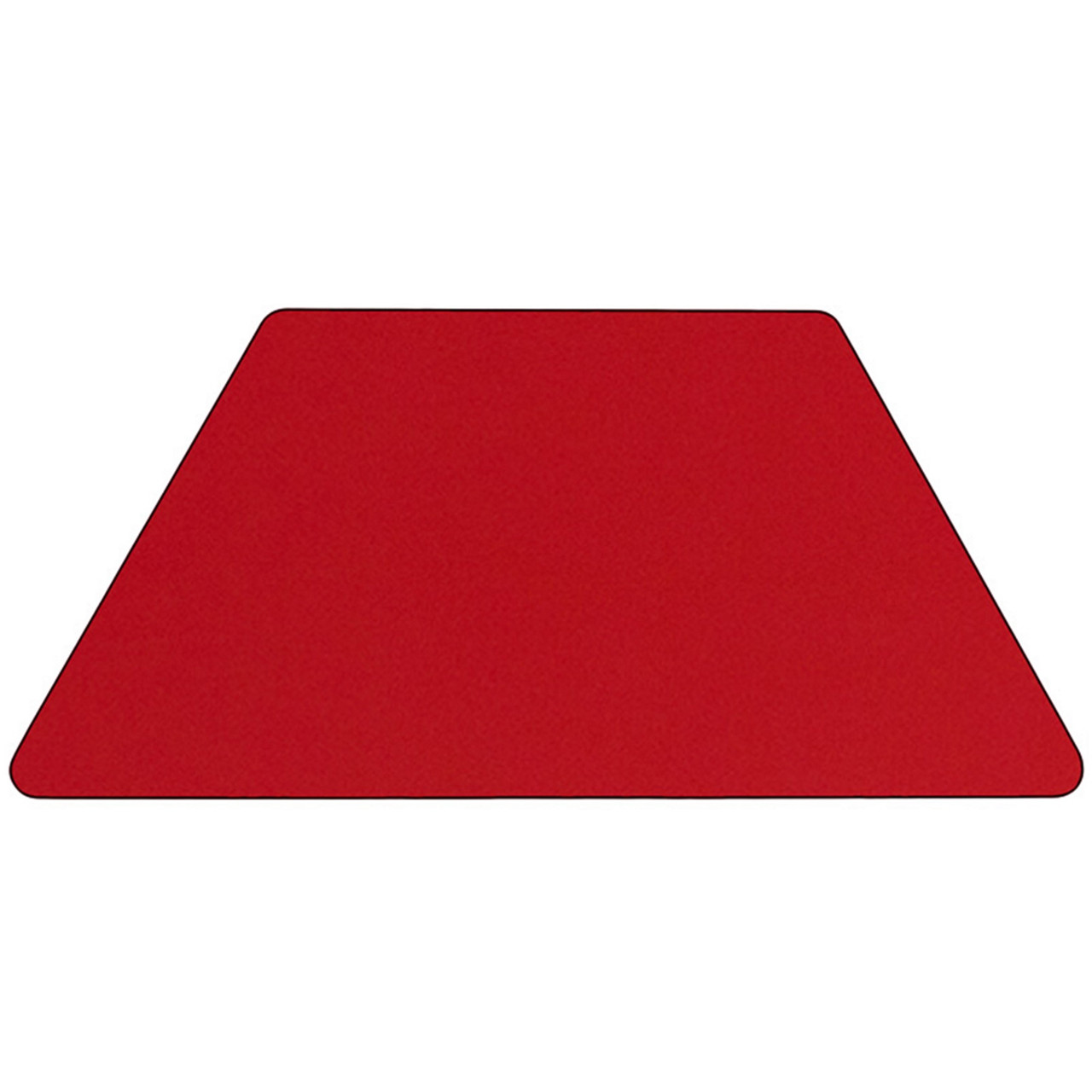 45" Red Trapezoid Activity Table with Standard Height Adjustable Legs ...