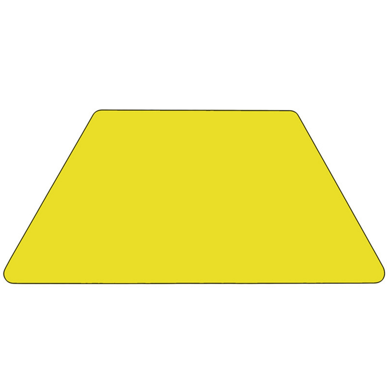 45" Yellow Trapezoid Activity Table with Height Adjustable Short Legs ...