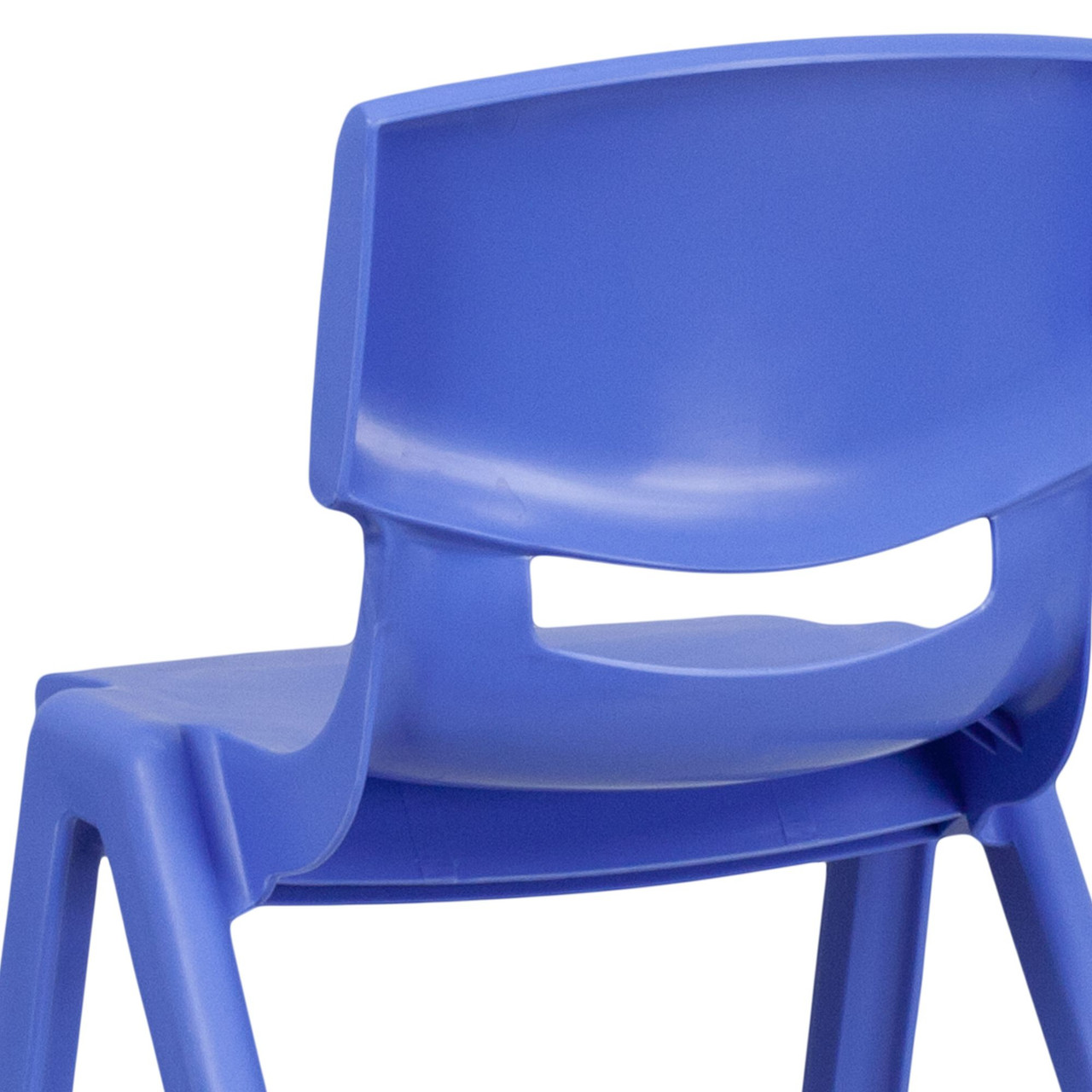 Set of 4 Blue Solid Stackable School Chairs 23.25" | Christmas Central