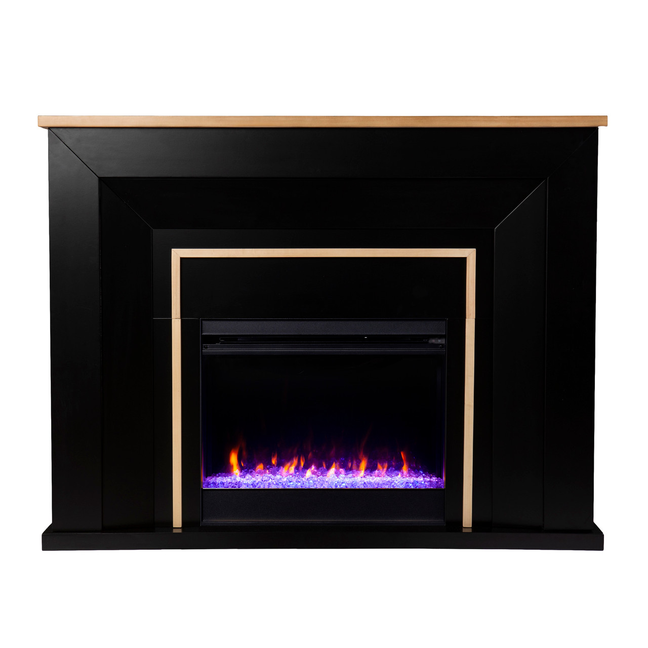 52" Black Cardington Color Changing Fireplace | Christmas Central