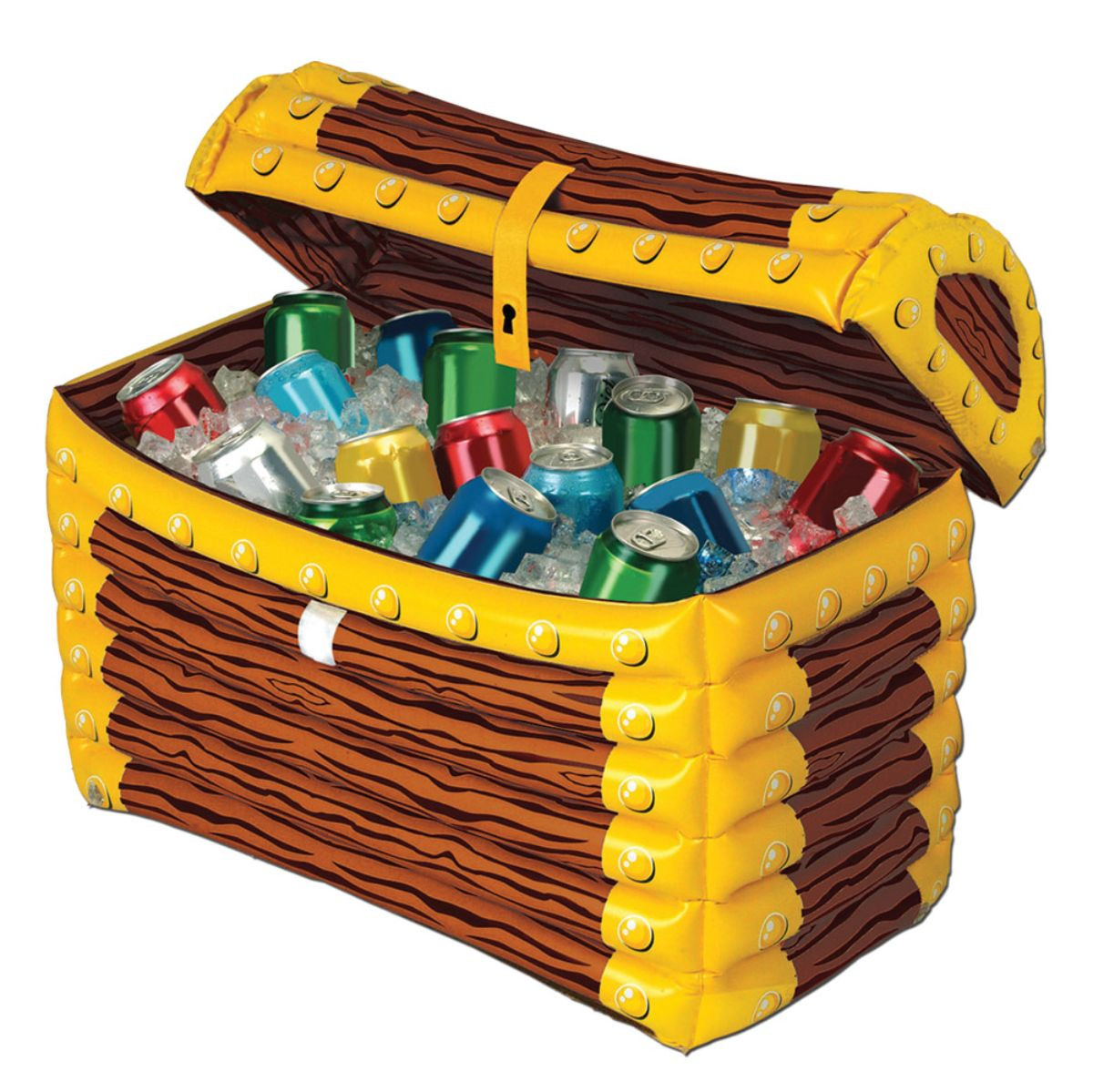 24" Brown & Yellow Pirate Treasure Chest Party Drink Cooler | Christmas ...