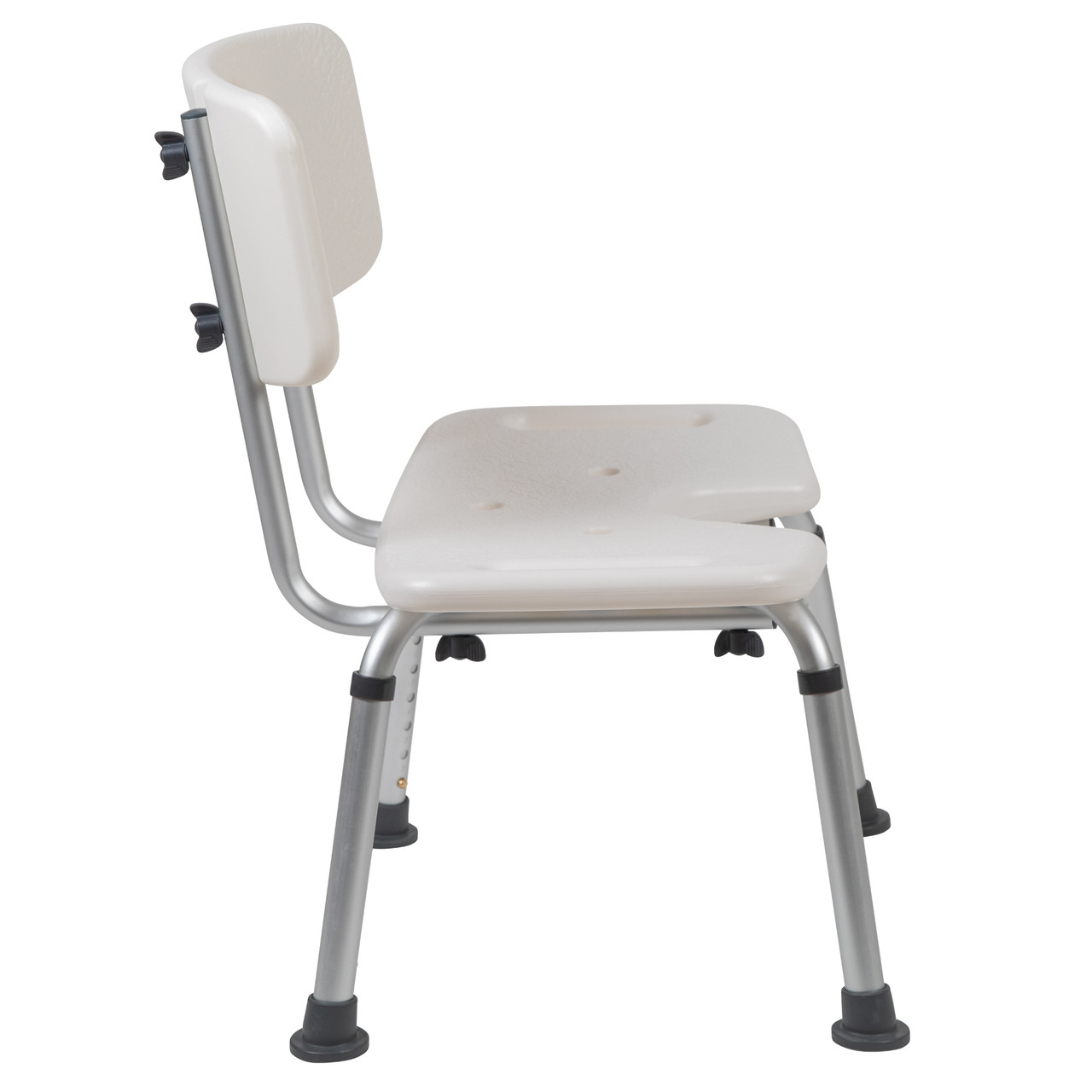 33.75" White Adjustable Bath & Shower Chair with U-Shaped Cutout ...