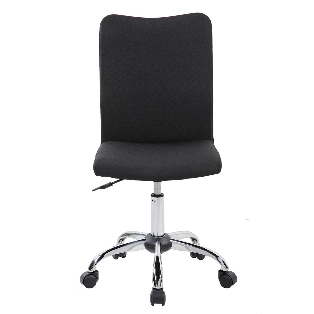 35.5" Black & Metallic Chrome Adjustable Modern Armless Task Chair ...
