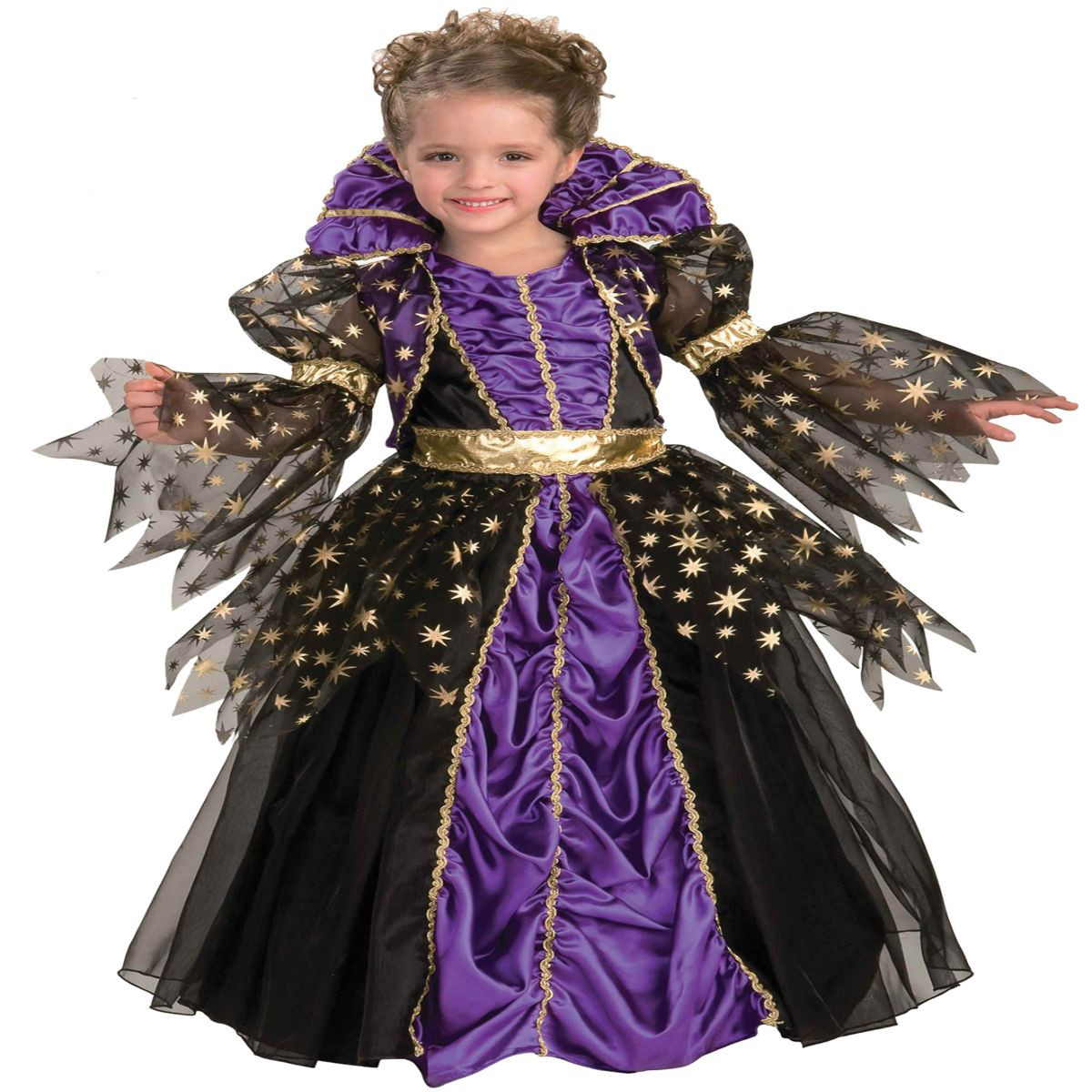 Purple & Black Magical Miss Child Halloween Costume - Medium ...