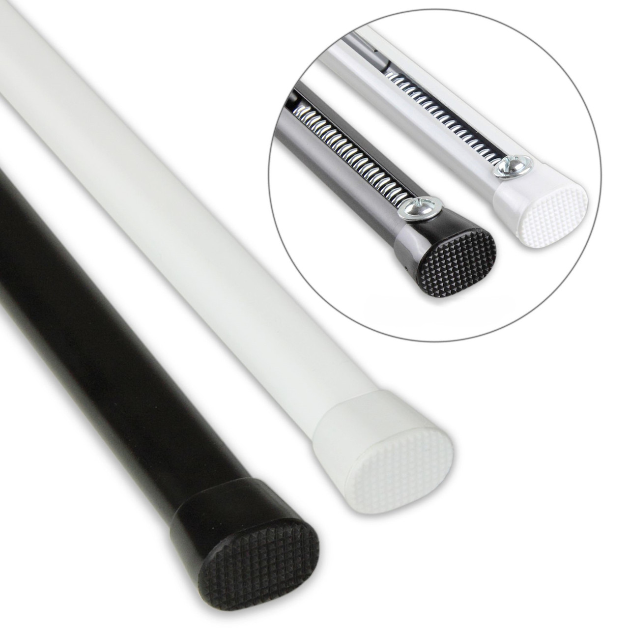 Oval Spring Tension Curtain Rod - 60" - Black | Christmas Central