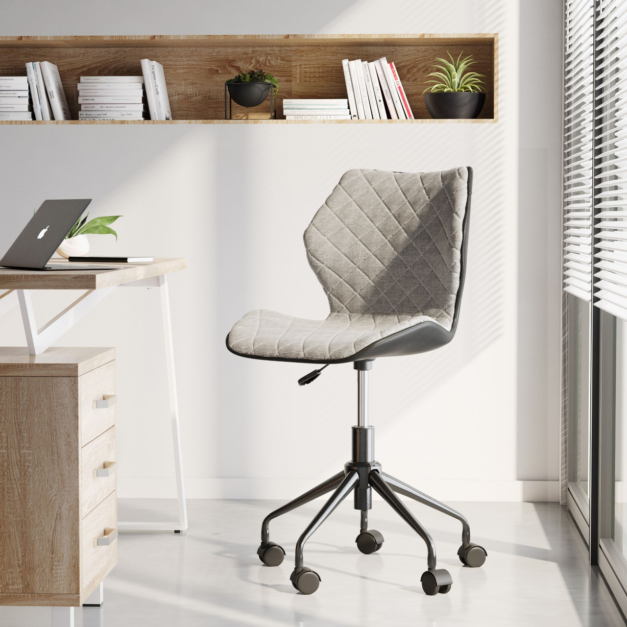 30.75" Gray & Black Deluxe Modern Office Armless Task Chair | Christmas ...