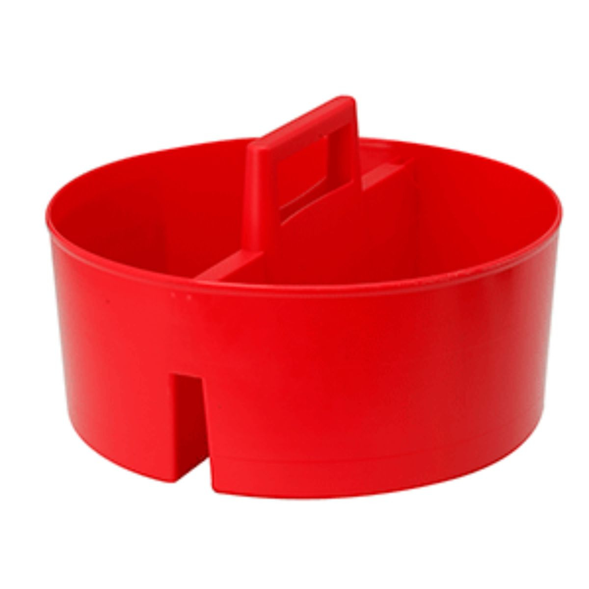 9" Red Contemporary Round Bucket Caddy | Christmas Central