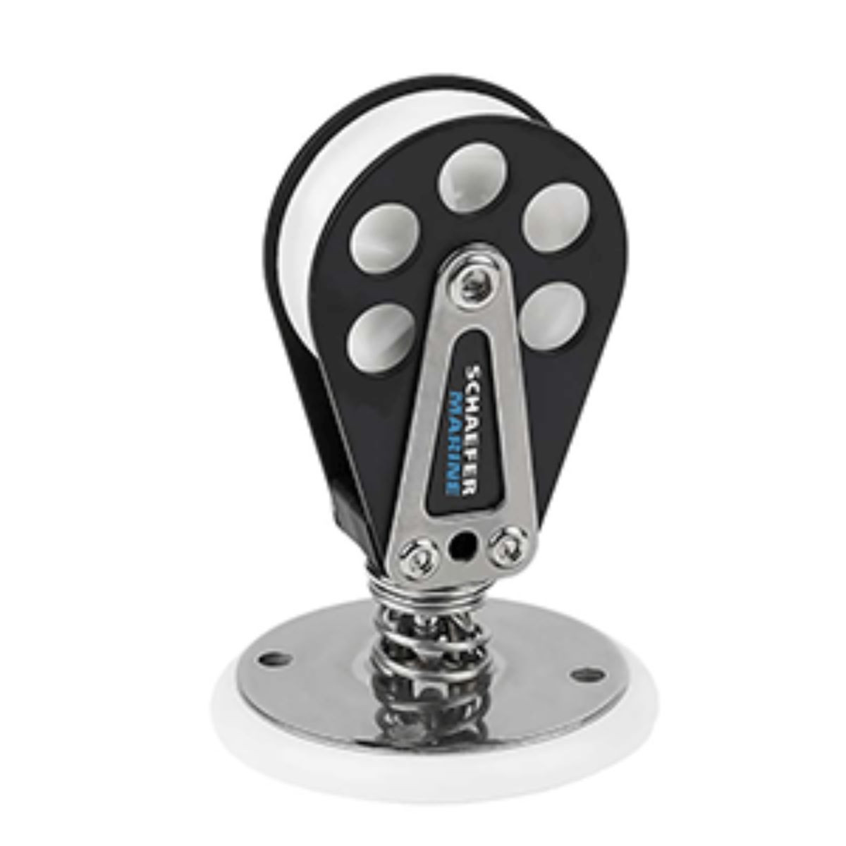 4" Black & Silver Schaefer Stand Up Swivel Deck Block | Christmas Central