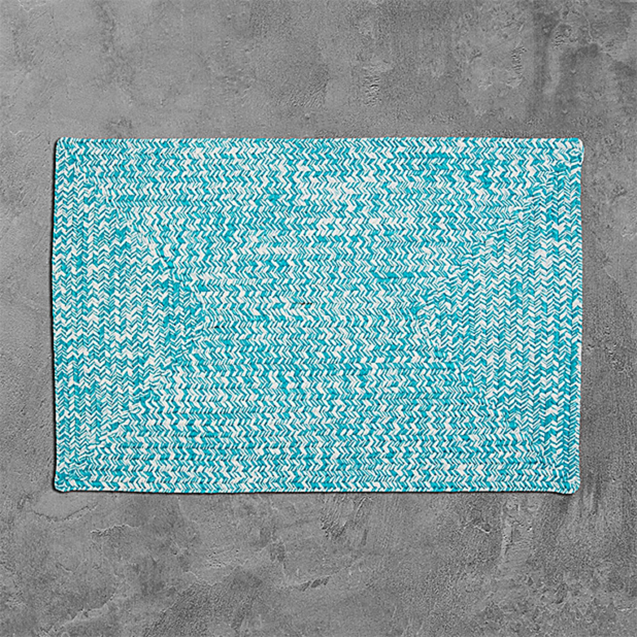 17" Ocean Blue & White Traditional Style Rectangular Area Throw Rug ...