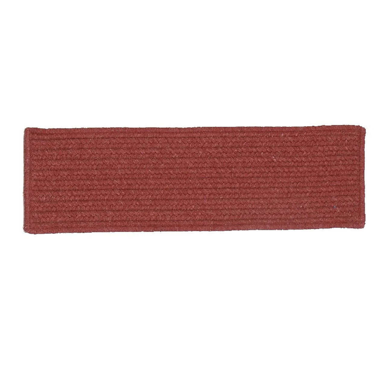 28" Red Hand Braided Stair Tread Rectangular Rug | Christmas Central