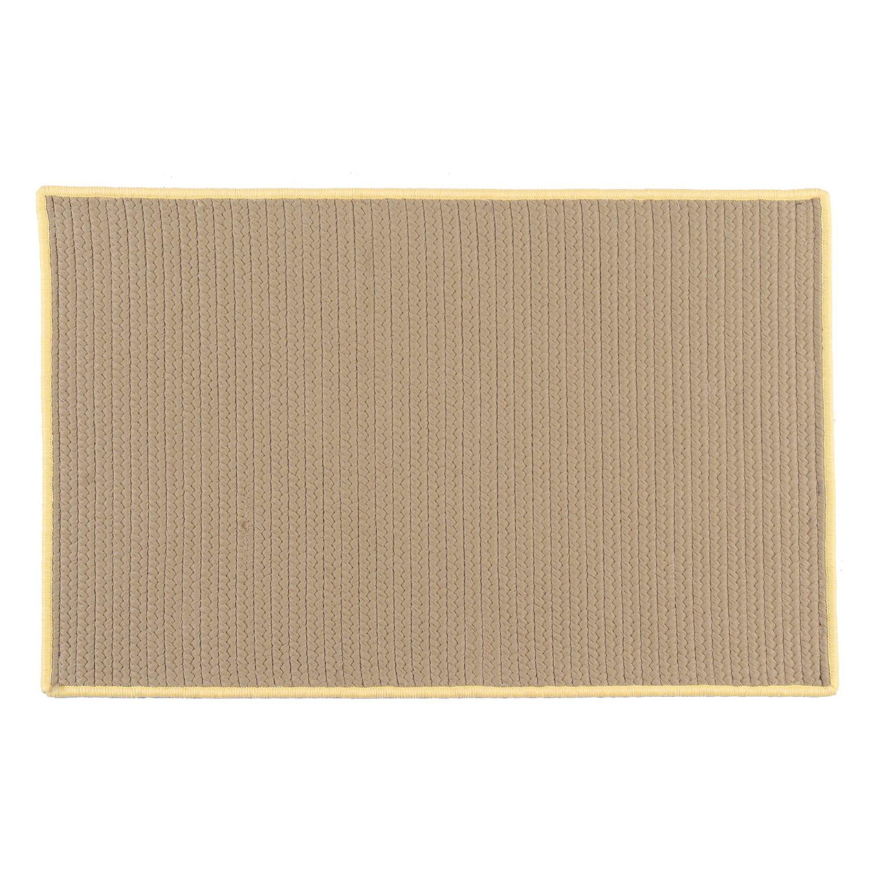 Beige & Yellow Handcrafted Reversible Solid Bordered Door Mat 45" x 70 ...