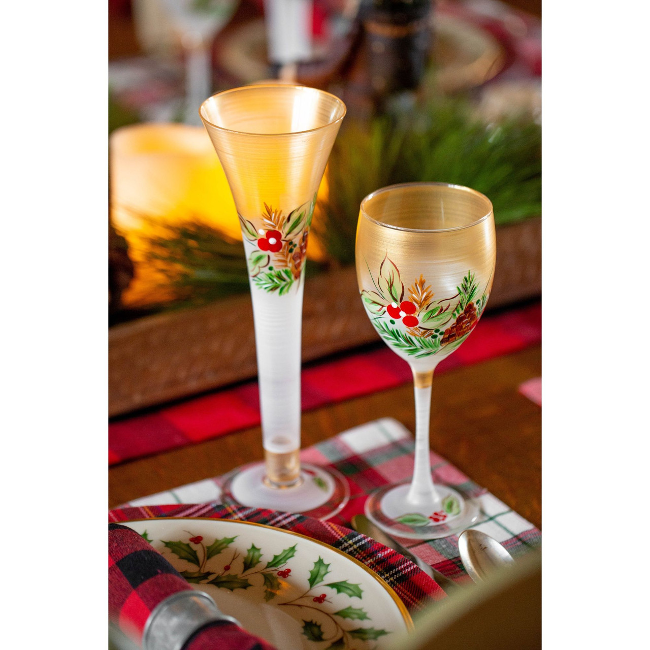8” Black Forest Pine Wine Set of 2 | Christmas Central