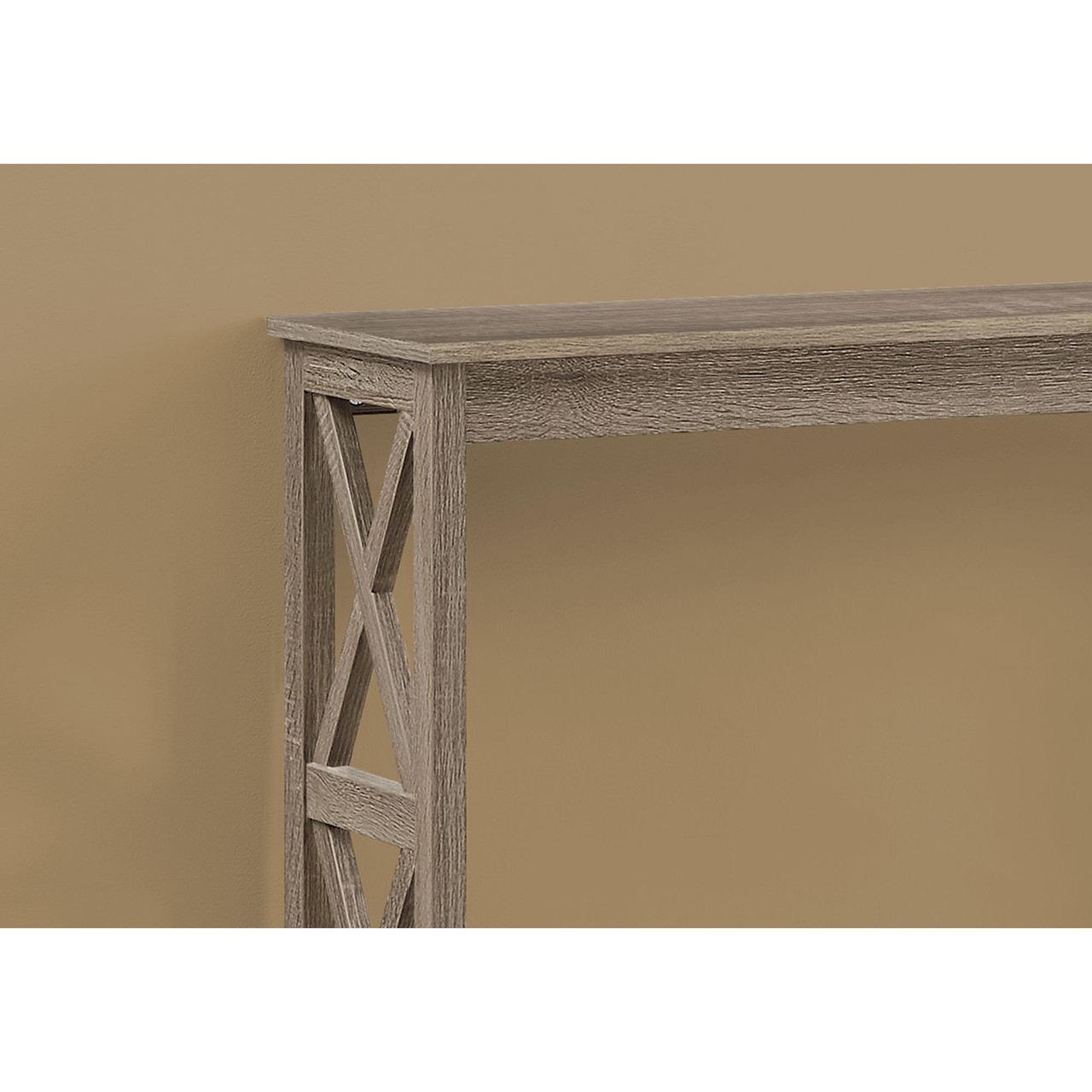 48" Dark Taupe Contemporary Rectangular Hall Console Table with Storage ...