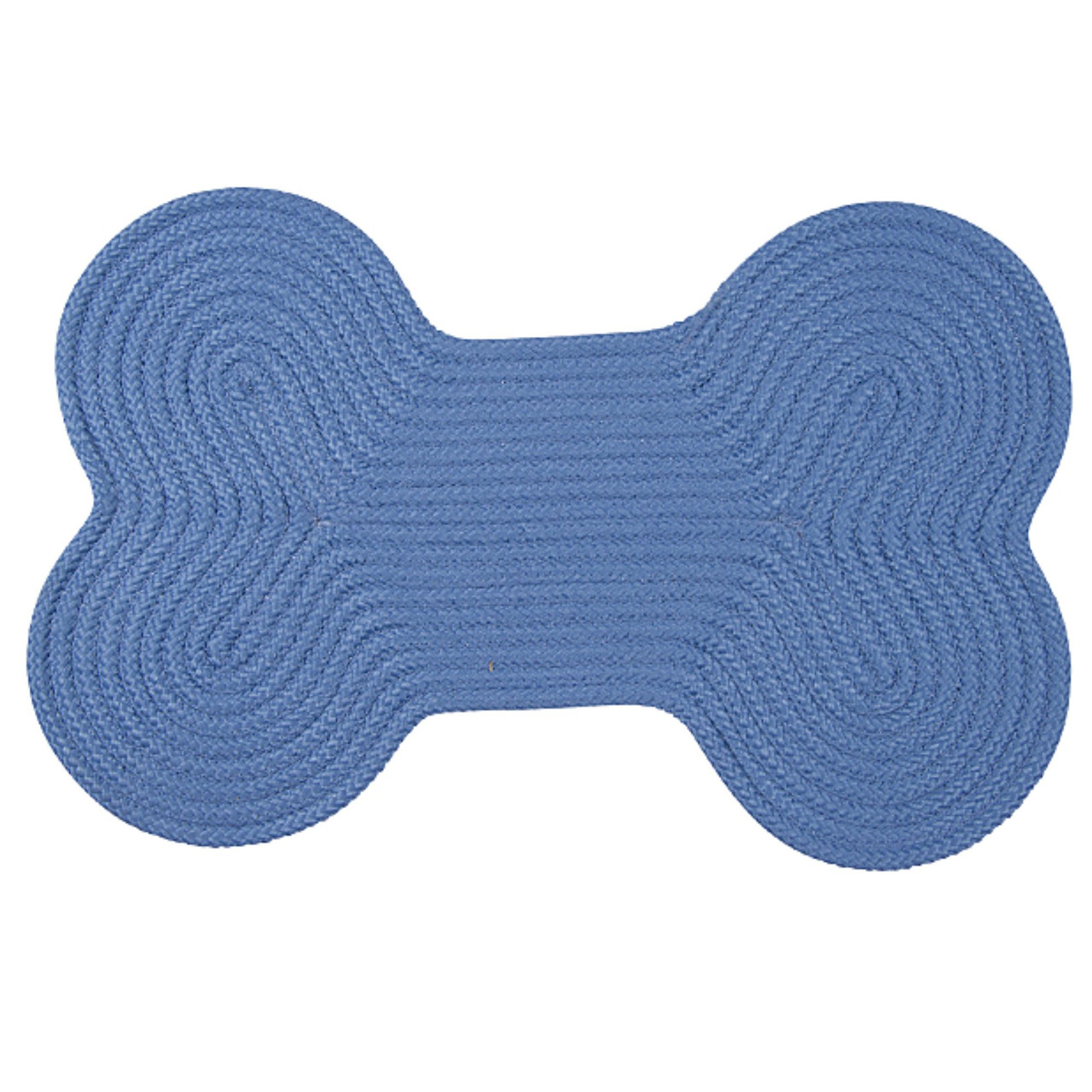 30” Periwinkle Blue Dog Bone Shaped Throw Rug | Christmas Central