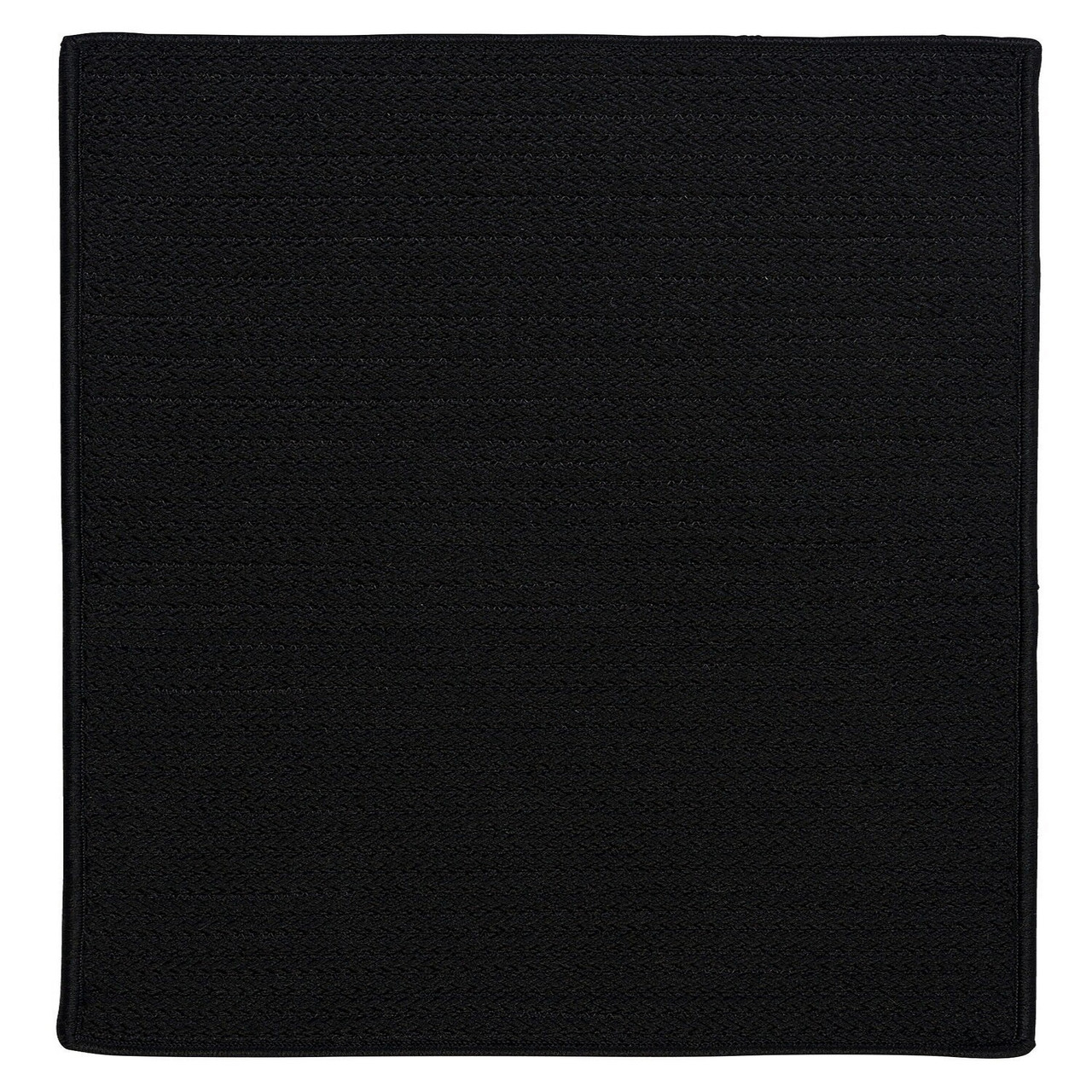 10' Jet Black Square Braided Area Throw Rug | Christmas Central
