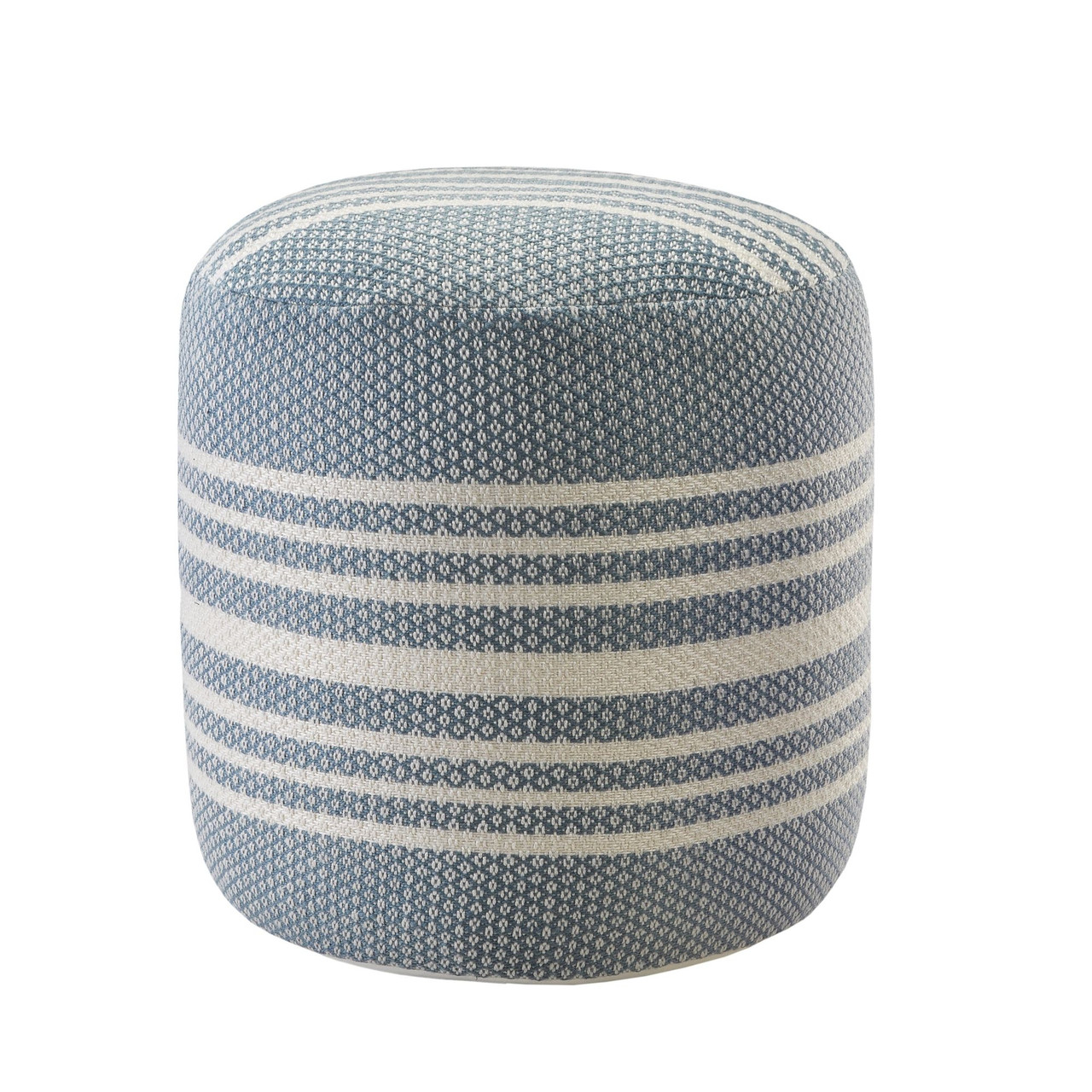 20 Blue White Striped Round Pouf Ottoman Christmas Central
