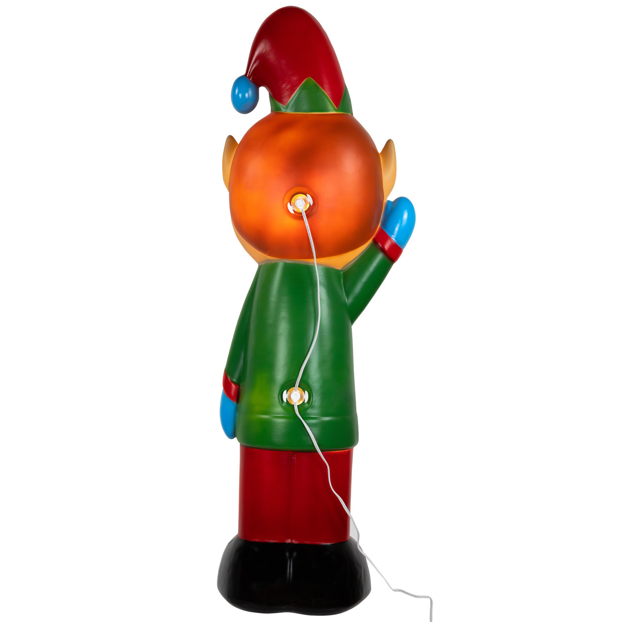 40" Lighted Retro Style Blow Mold Elf Outdoor Christmas Decoration ...