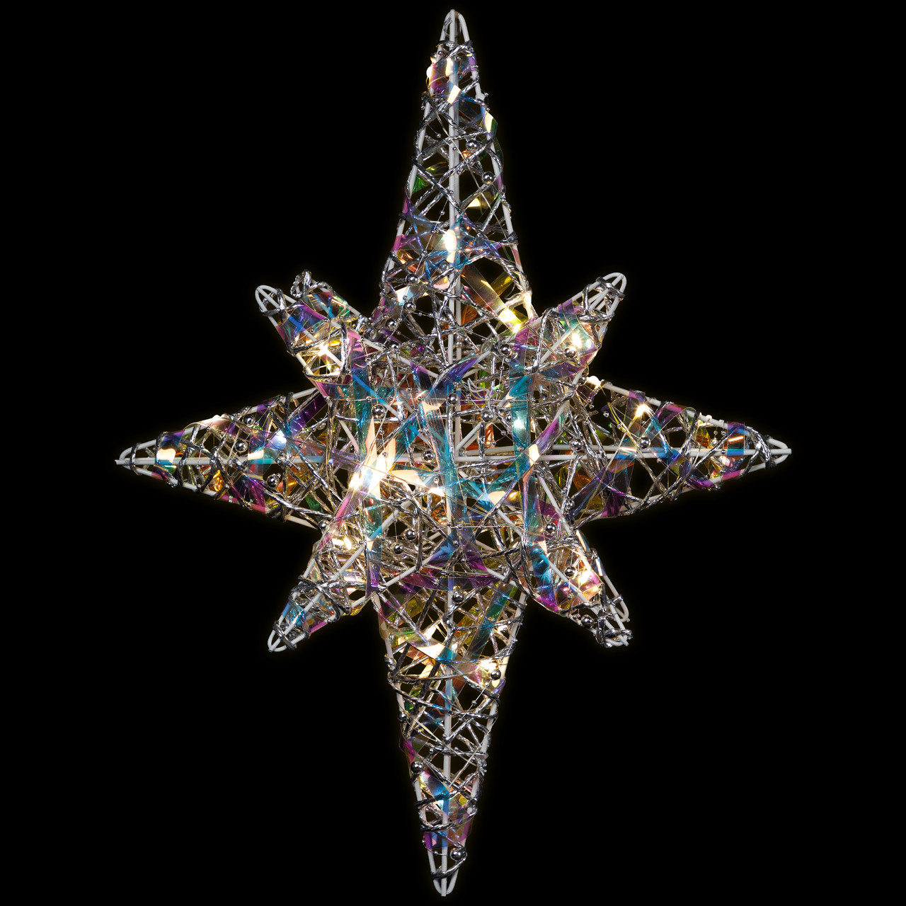 3D Lighted Iridescent Beaded Bethlehem Star Outdoor Christmas ...