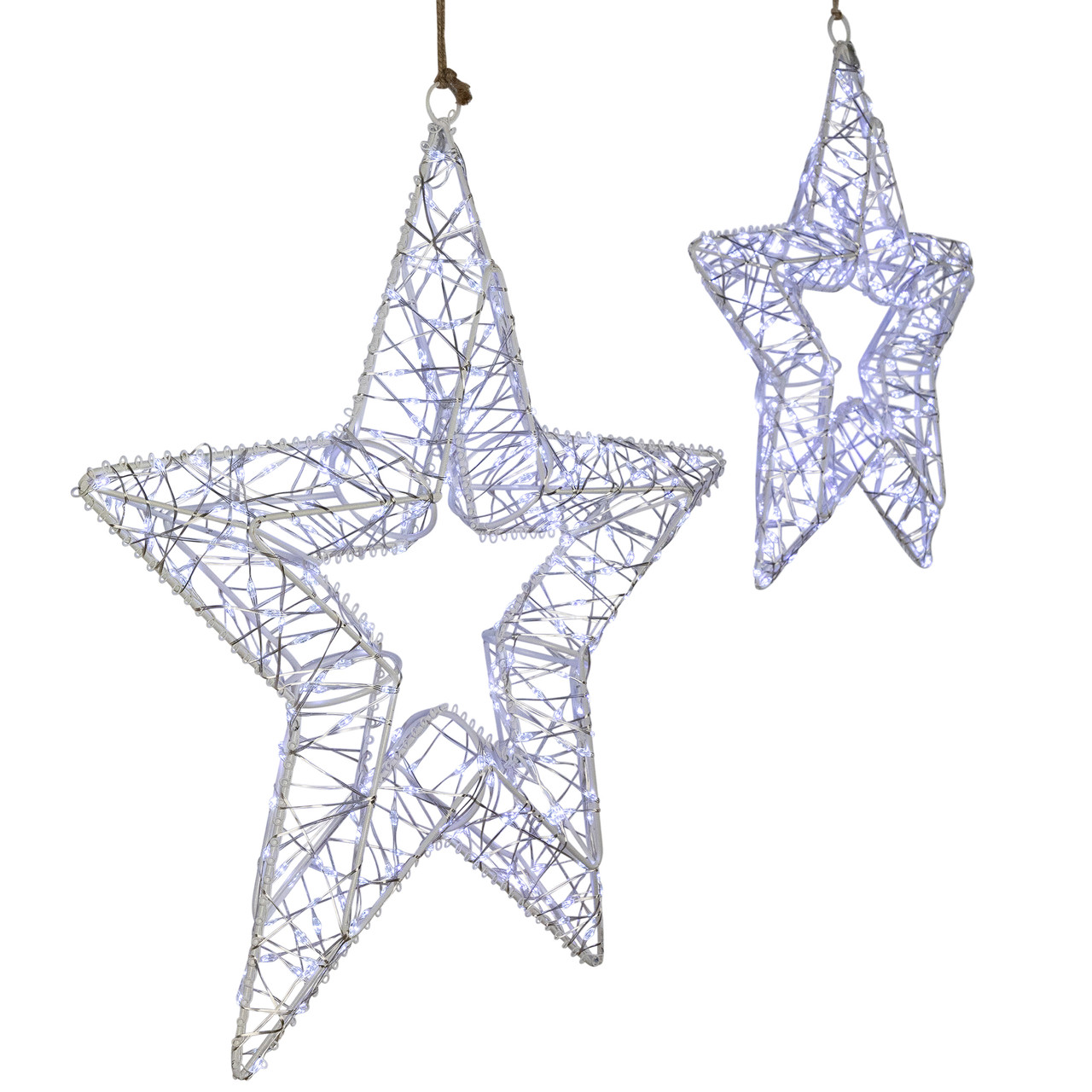 LED Lighted Stars Outdoor Christmas Decorations - 18" - Set of 2 - Cool ...