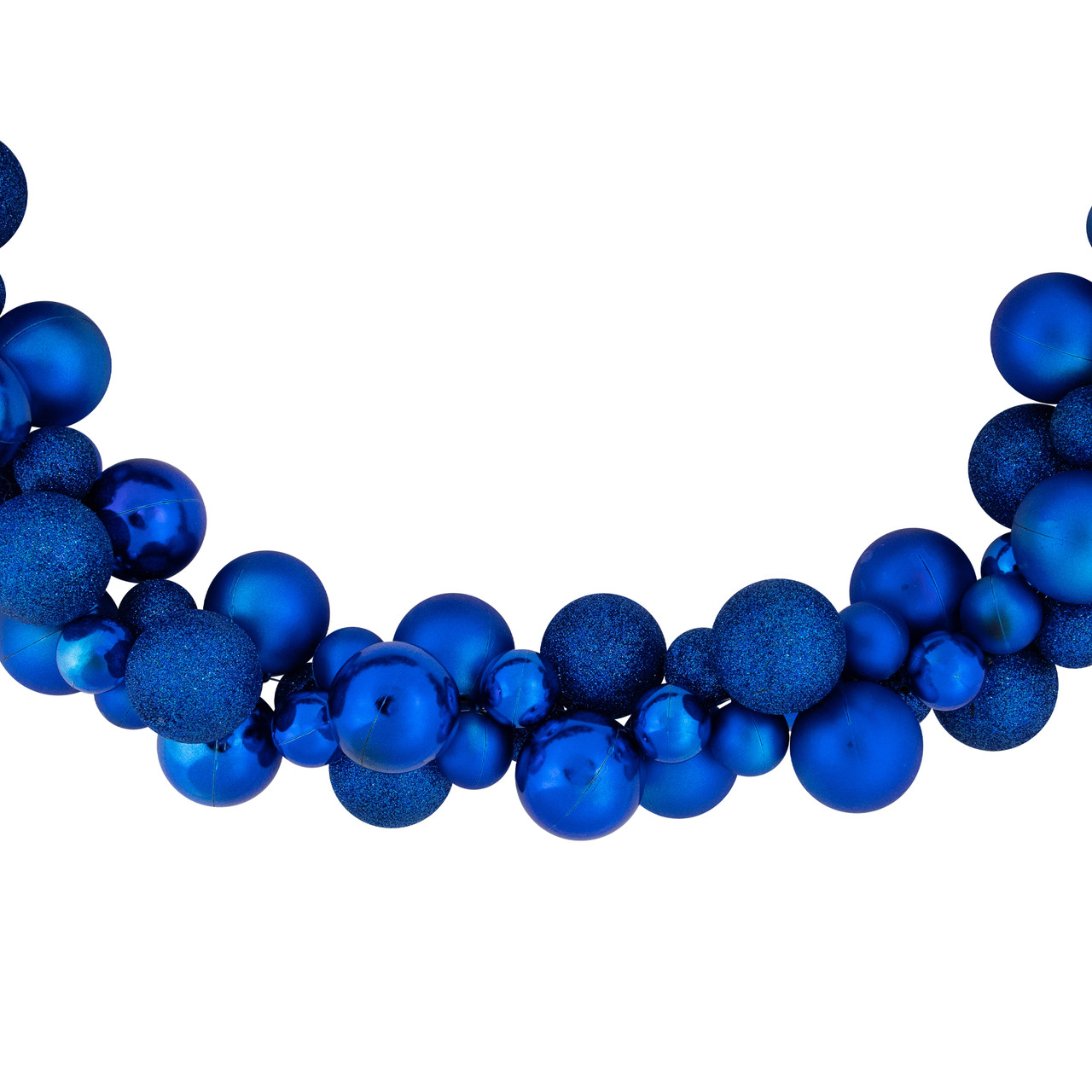 6' Blue 3-Finish Shatterproof Ball Christmas Garland | Christmas Central