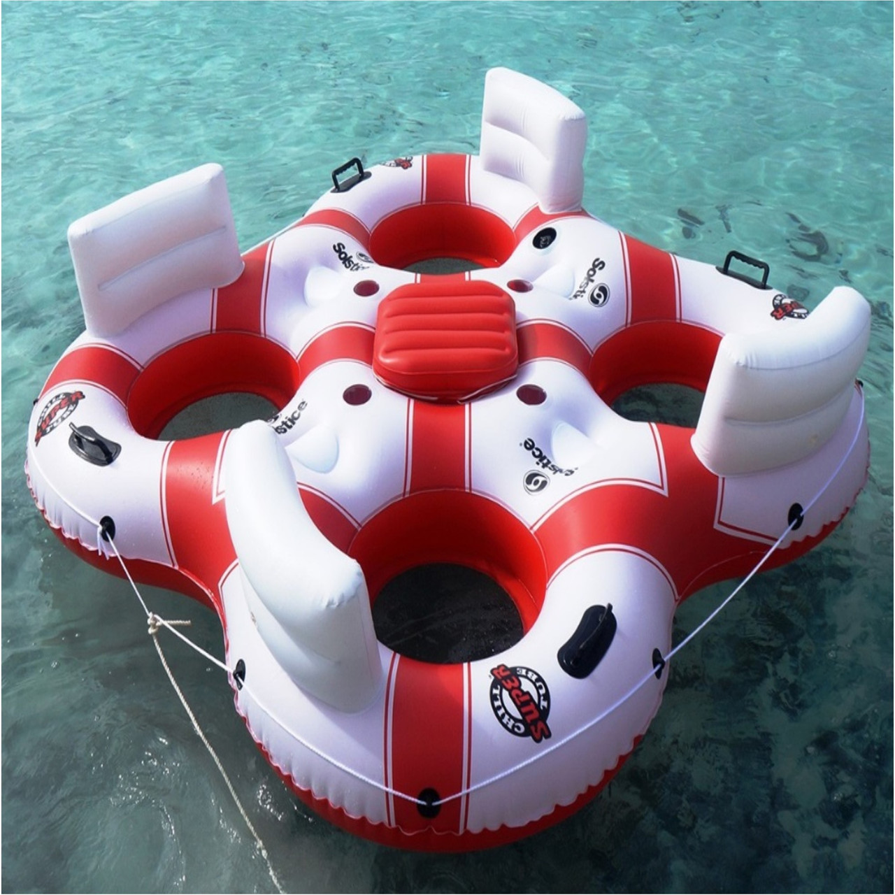 Solstice Super Chill Quarto 4 Person Swimming Pool Float - 78" - White ...