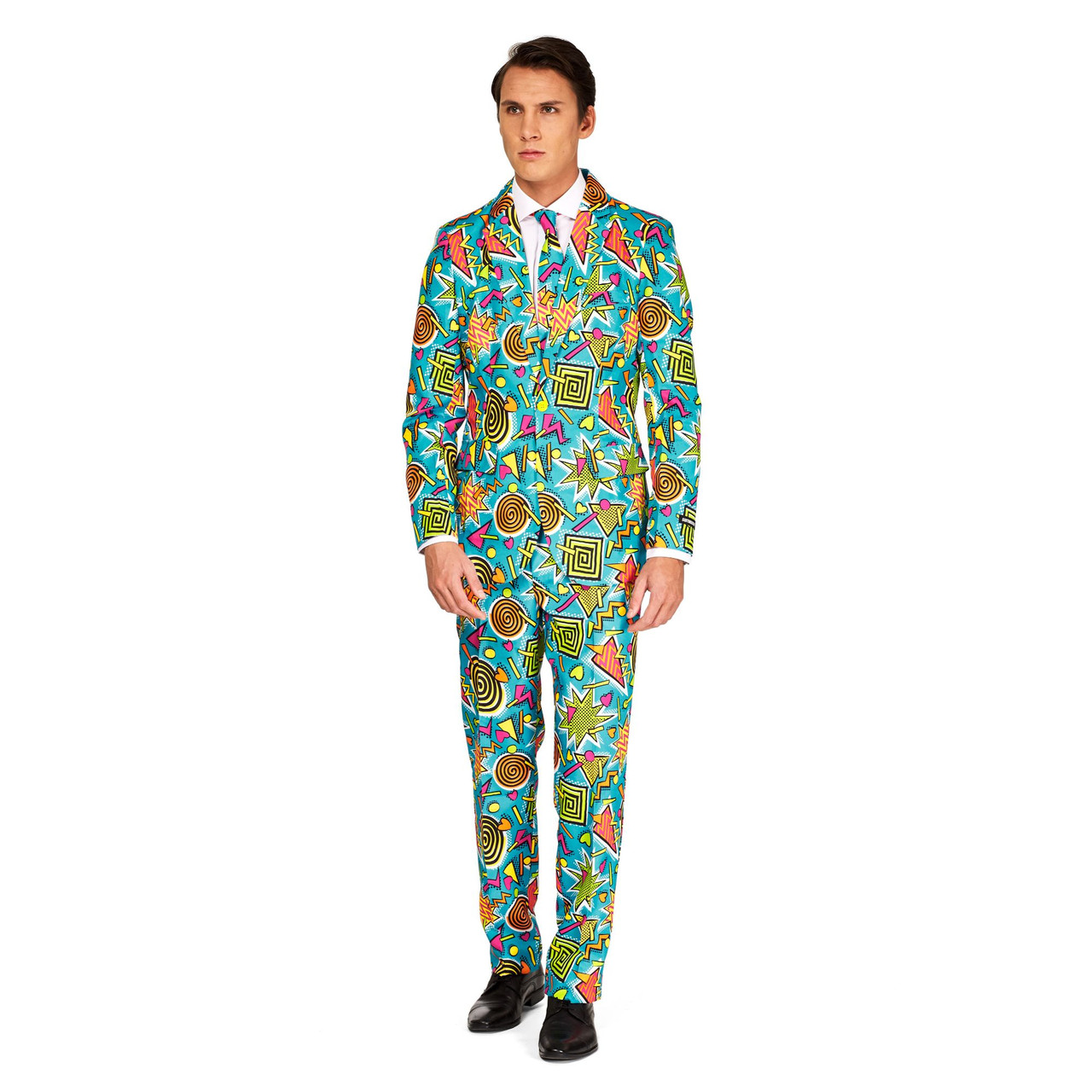 Blue & Yellow Retro 90's Icons Men's Adult Halloween Suit - Extra-Large ...