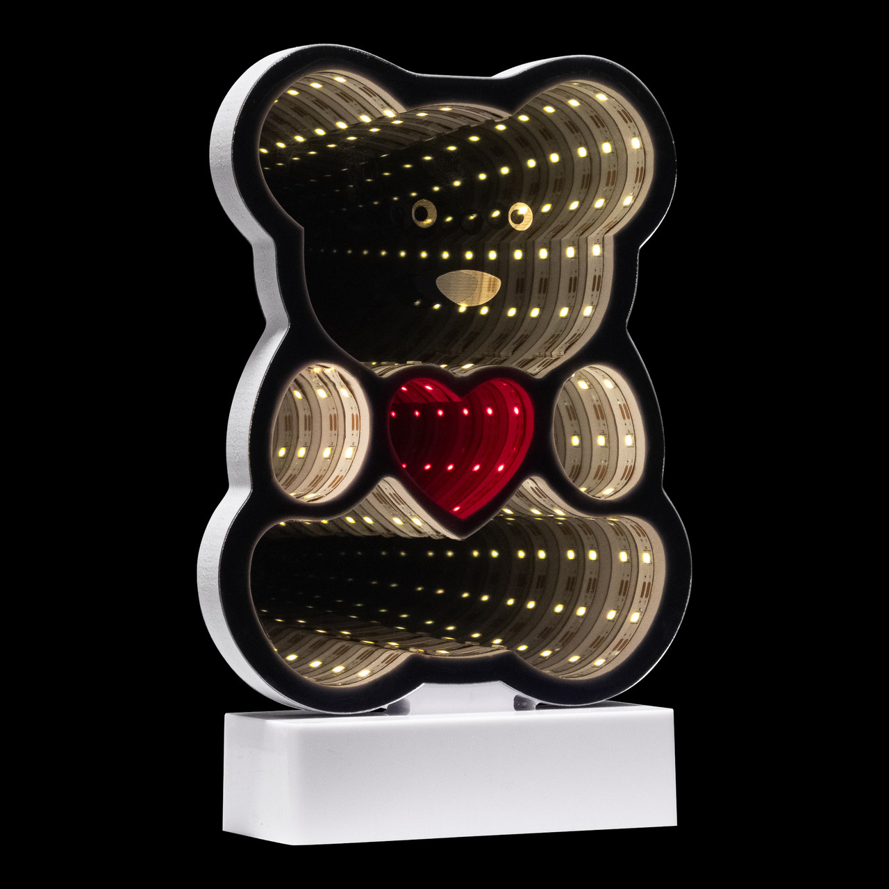 LED Lighted 3D Teddy Bear with Heart Tunnel Light - 8" | Christmas Central