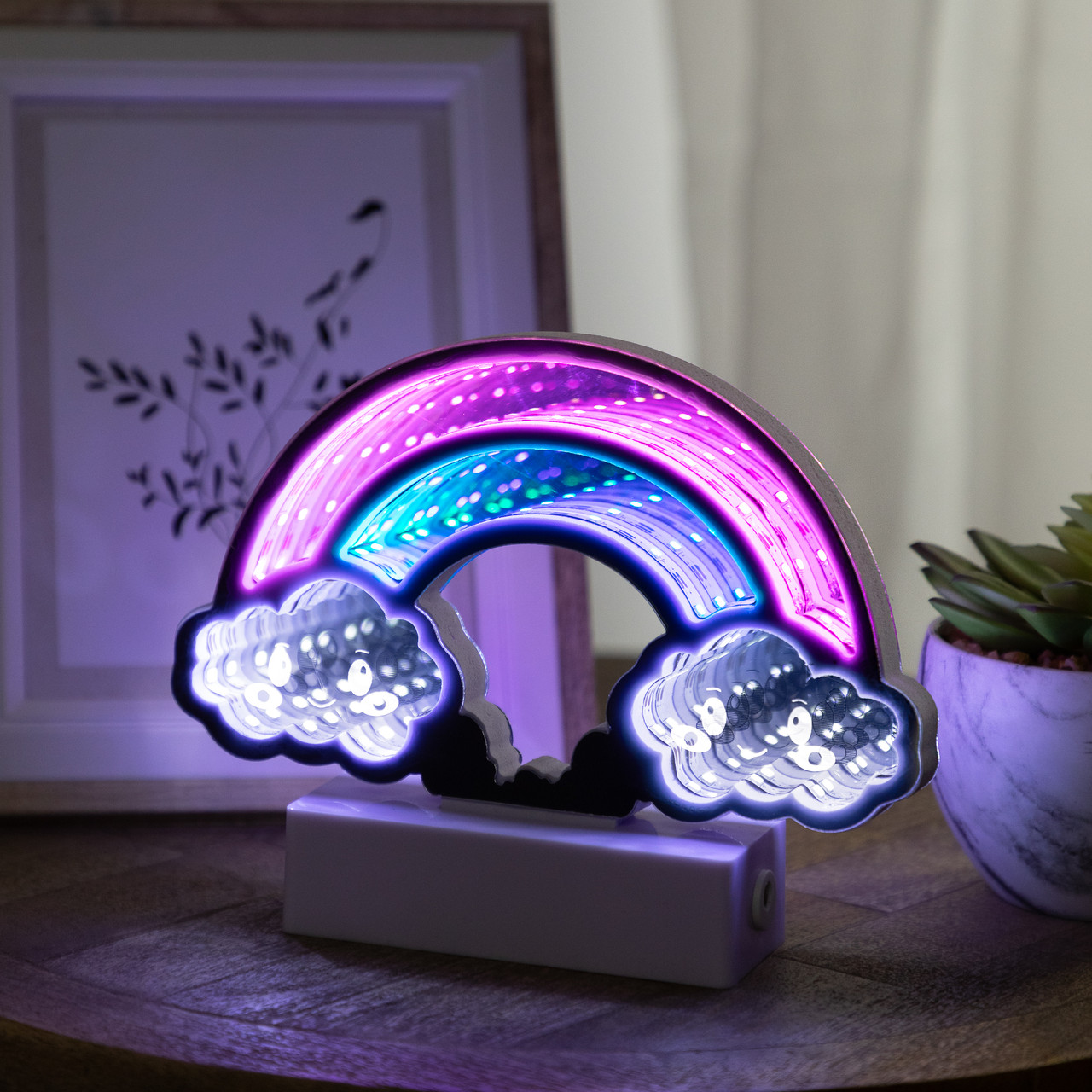 LED Lighted 3D Rainbow Infinity Mirror - 7.25" | Christmas Central