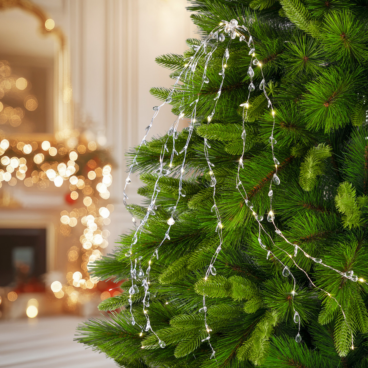 LED Lighted Willow Branch Christmas Spray - 40" - Silver - Warm White ...