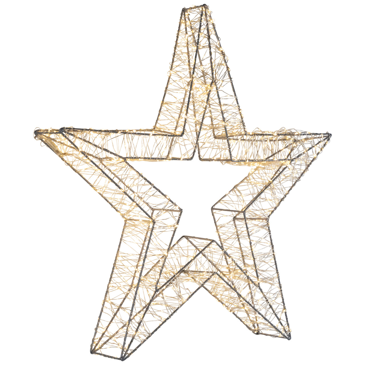 LED Lighted Wire Star Outdoor Christmas Decoration - 22" - Warm White ...