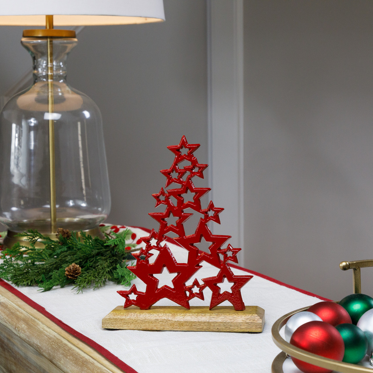 Tree of Stars Metal Christmas Decoration - 8.75" - Red | Christmas Central