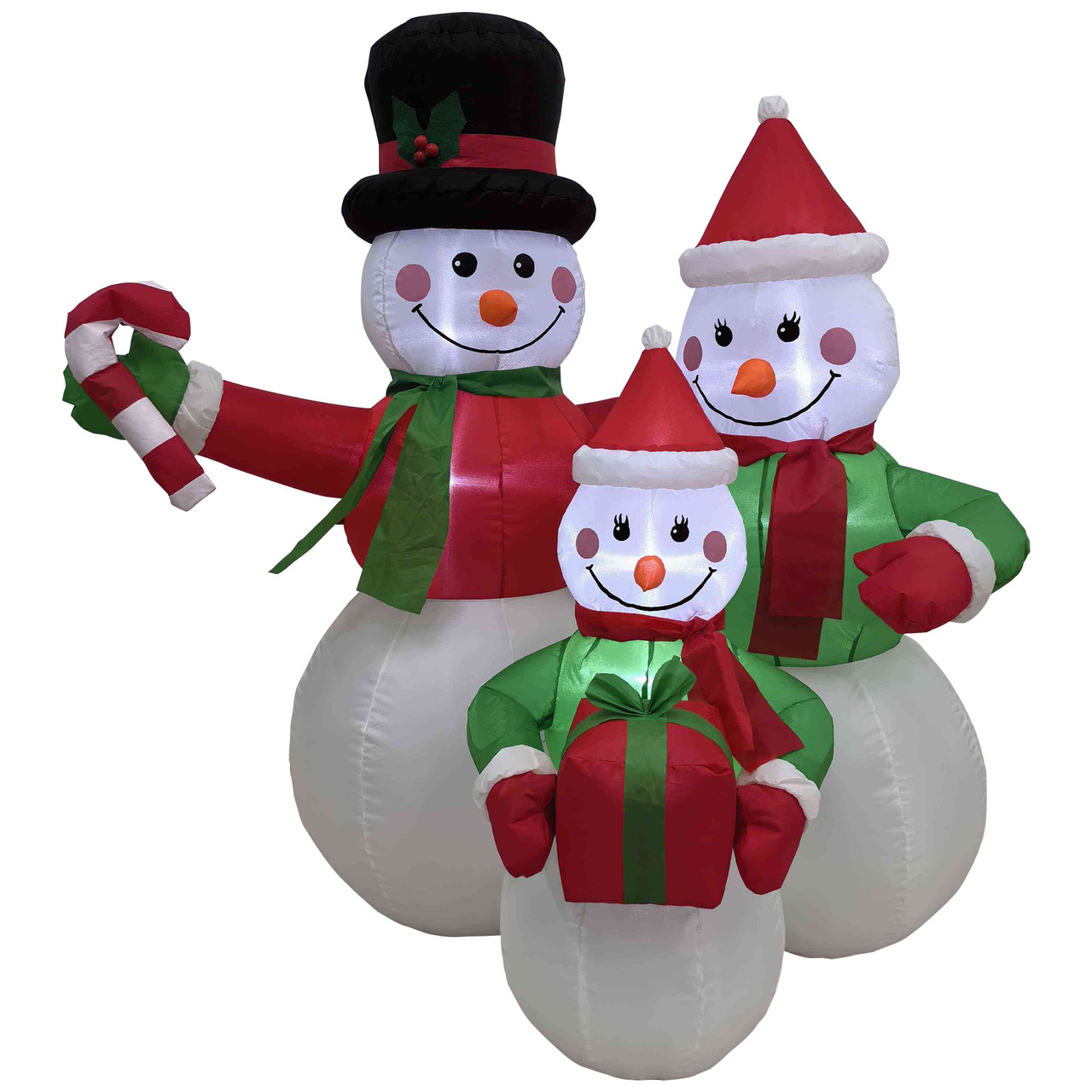 Lighted Inflatable Family of Snowman Outdoor Christmas Decoration - 4 ...