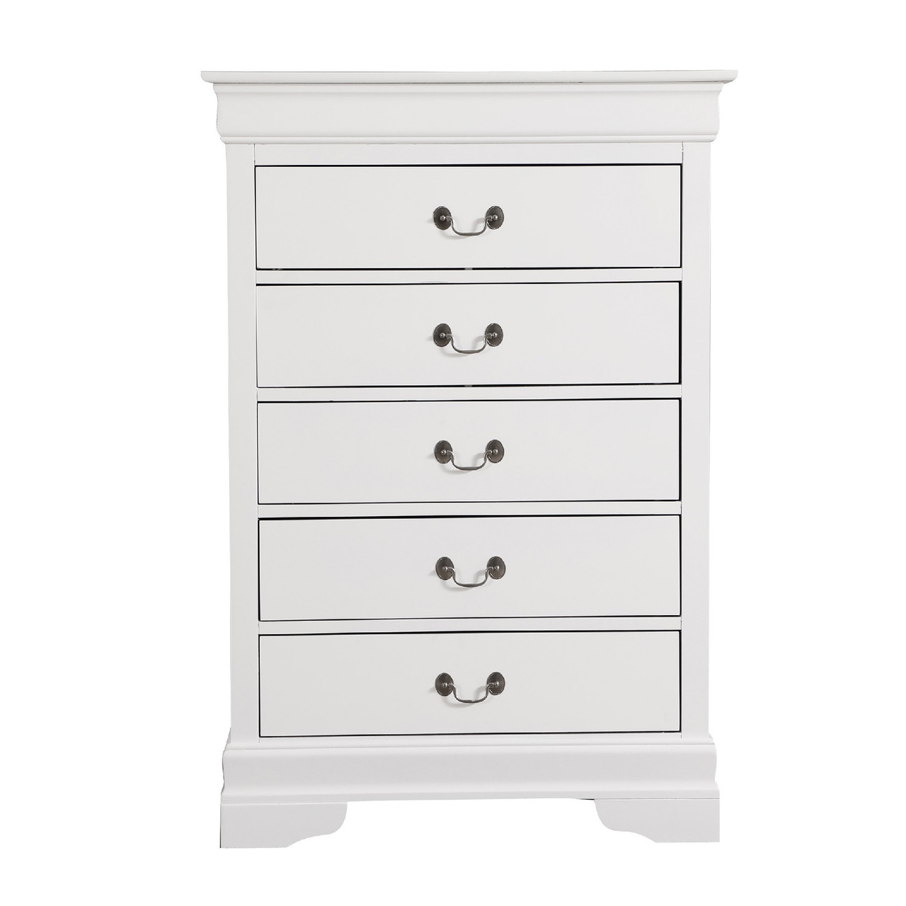 Wooden 5-Dovetailed Drawer Bedroom Chest - 48" - White | Christmas Central