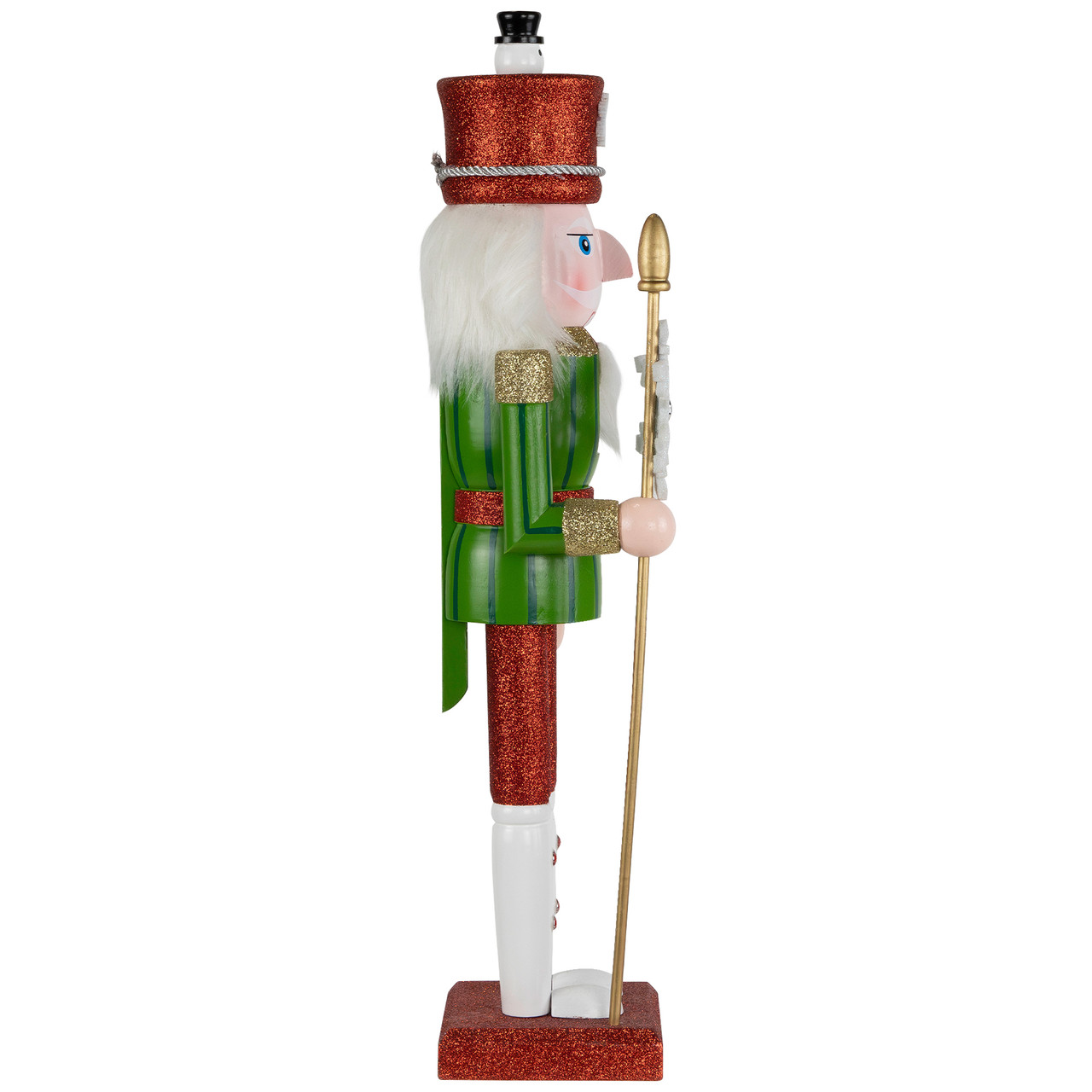 Glittered Nutcracker with Snowflake Scepter Christmas Figure - 15 ...