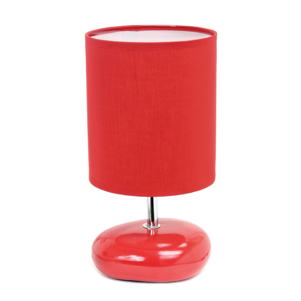 Traditional Mini Round Rock Table Lamp with Drum Shade - 10.25" - Red ...