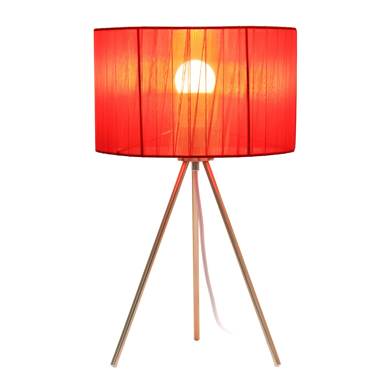 Brushed Nickel Three Legged Pedestal Table Lamp with Shade - 19.75 ...